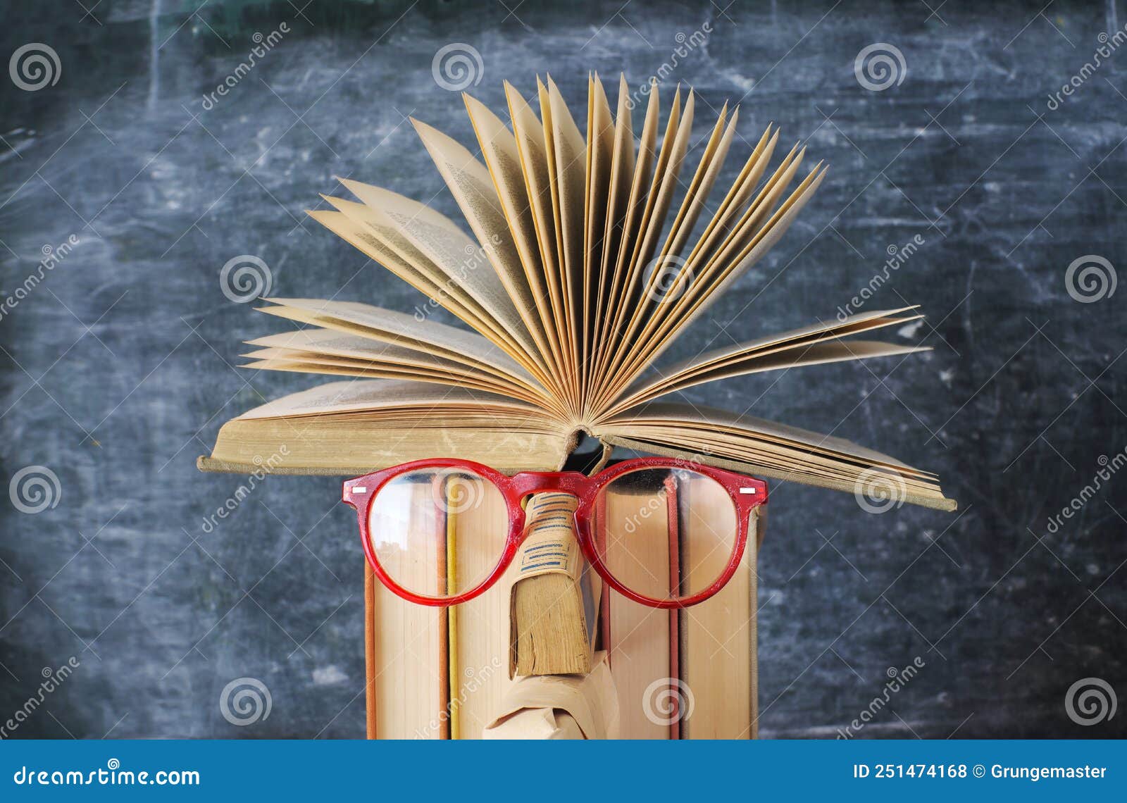 Open Book and Spectacles on a Stack of Books, Reading, Education ...