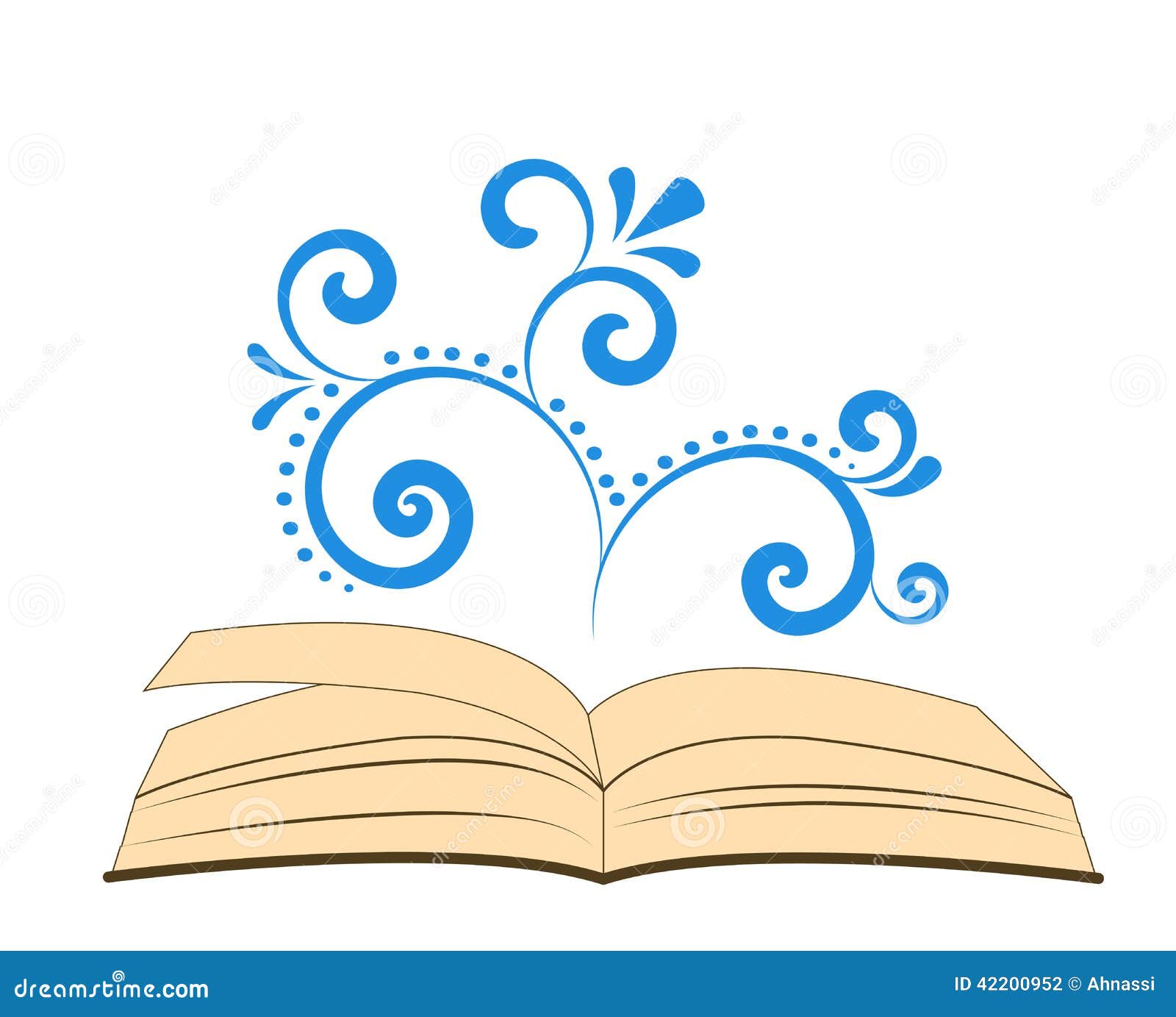 An Open Book with Spiral Ornament Stock Vector - Illustration of open ...