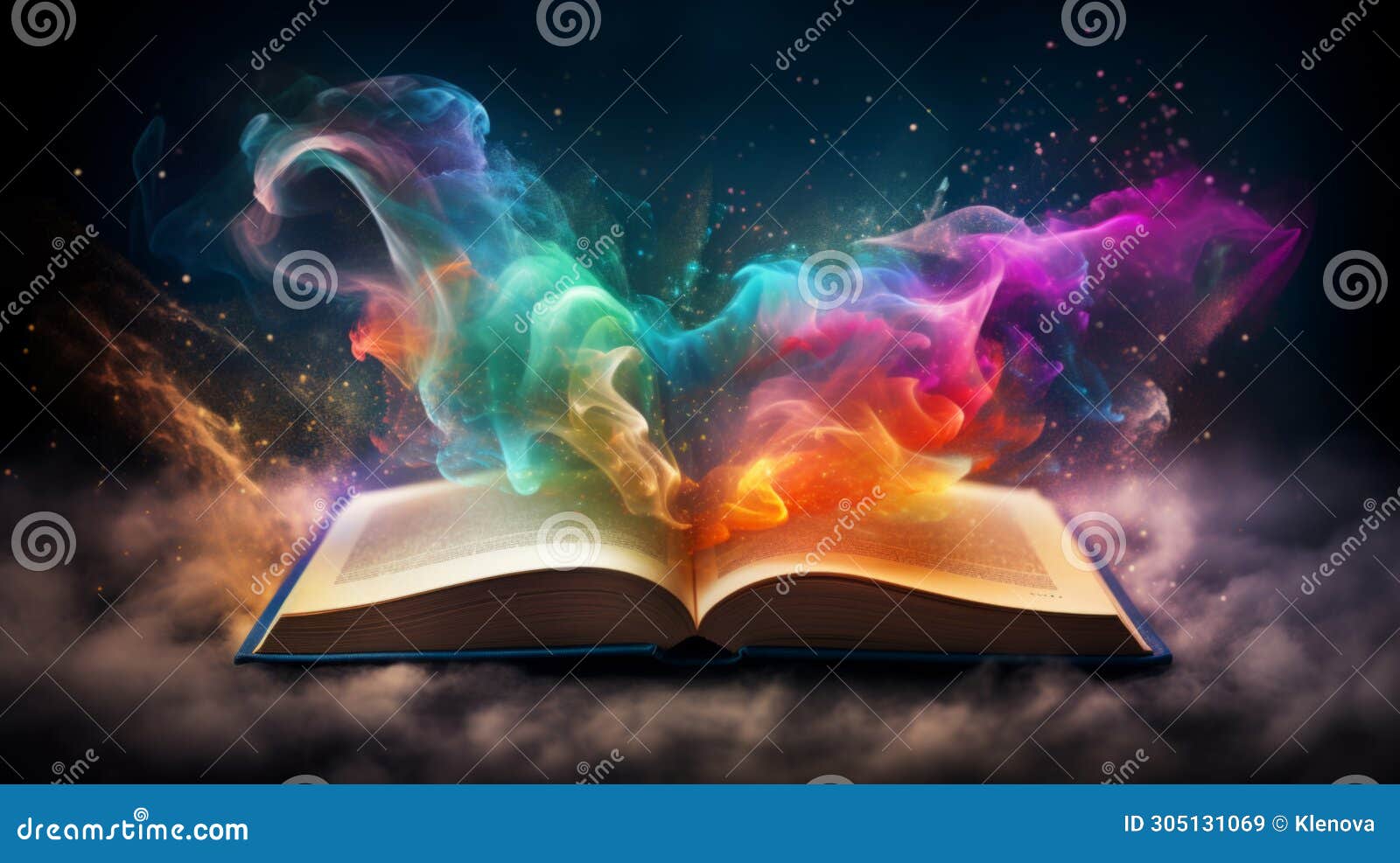 The Open Book and Splashes of Paint Color. Stock Illustration ...