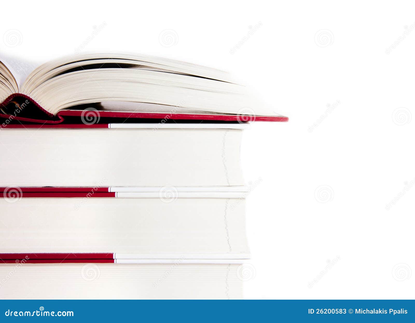 Open Book on a Stack of Books Stock Image - Image of background ...