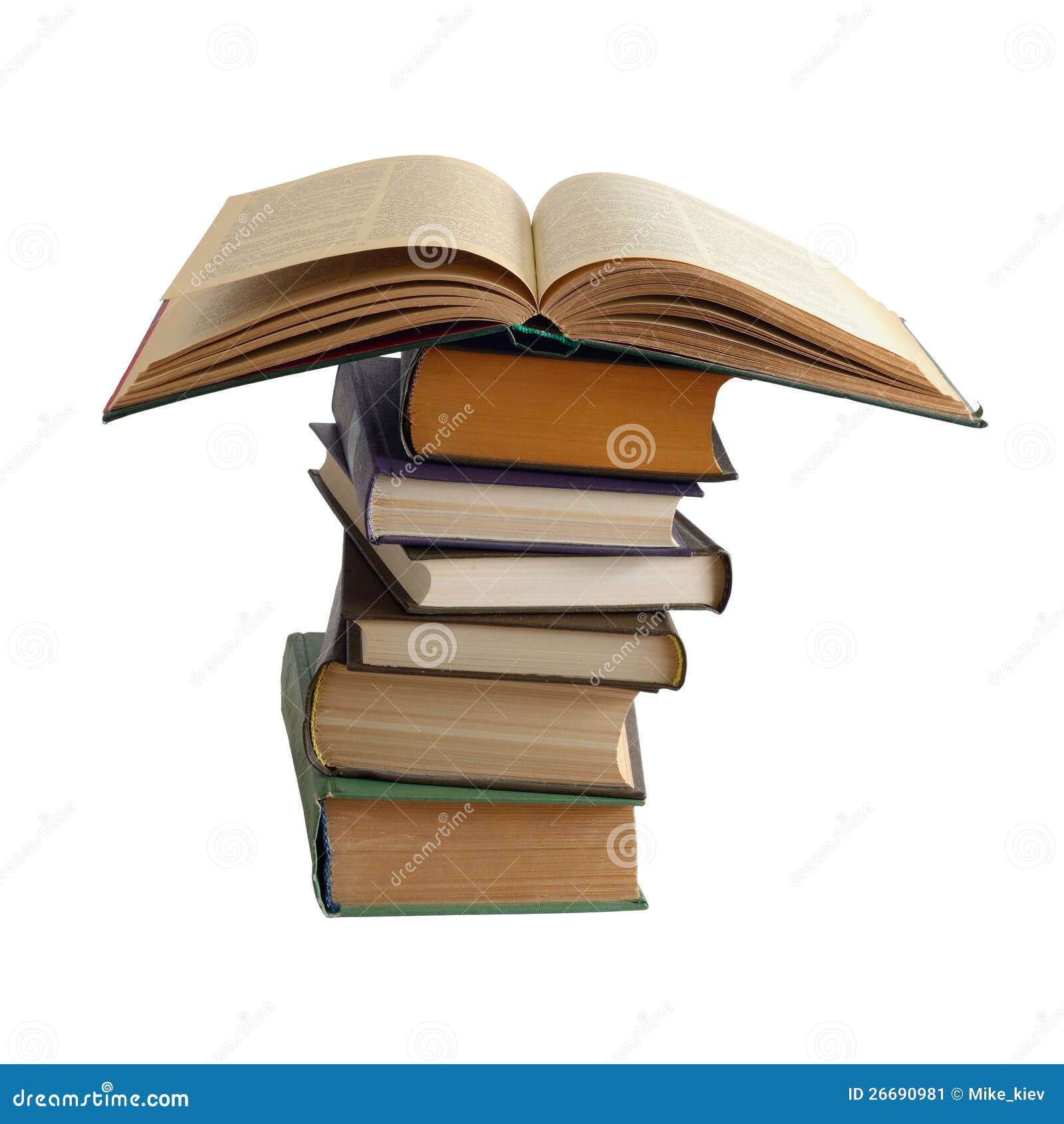 Open Book on a Stack of Books Stock Image - Image of literary ...