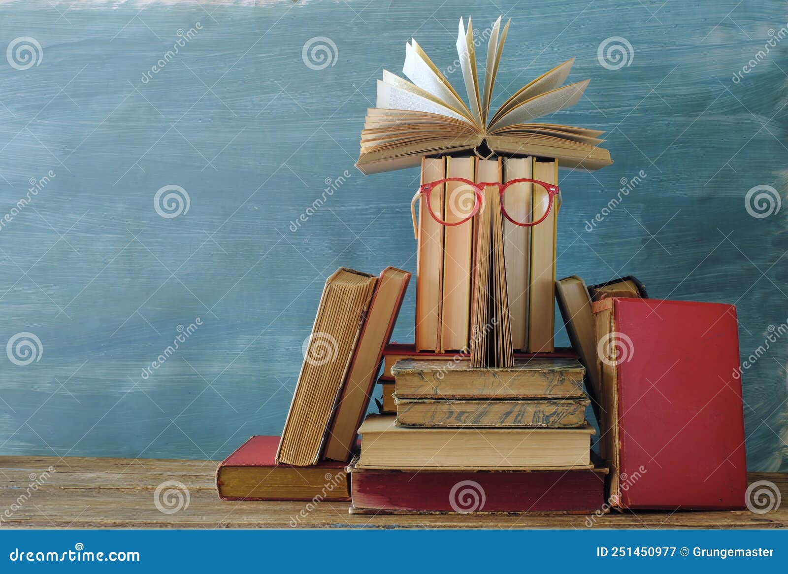 Open Book on a Stack of Books, Reading, Education,learning Concept ...