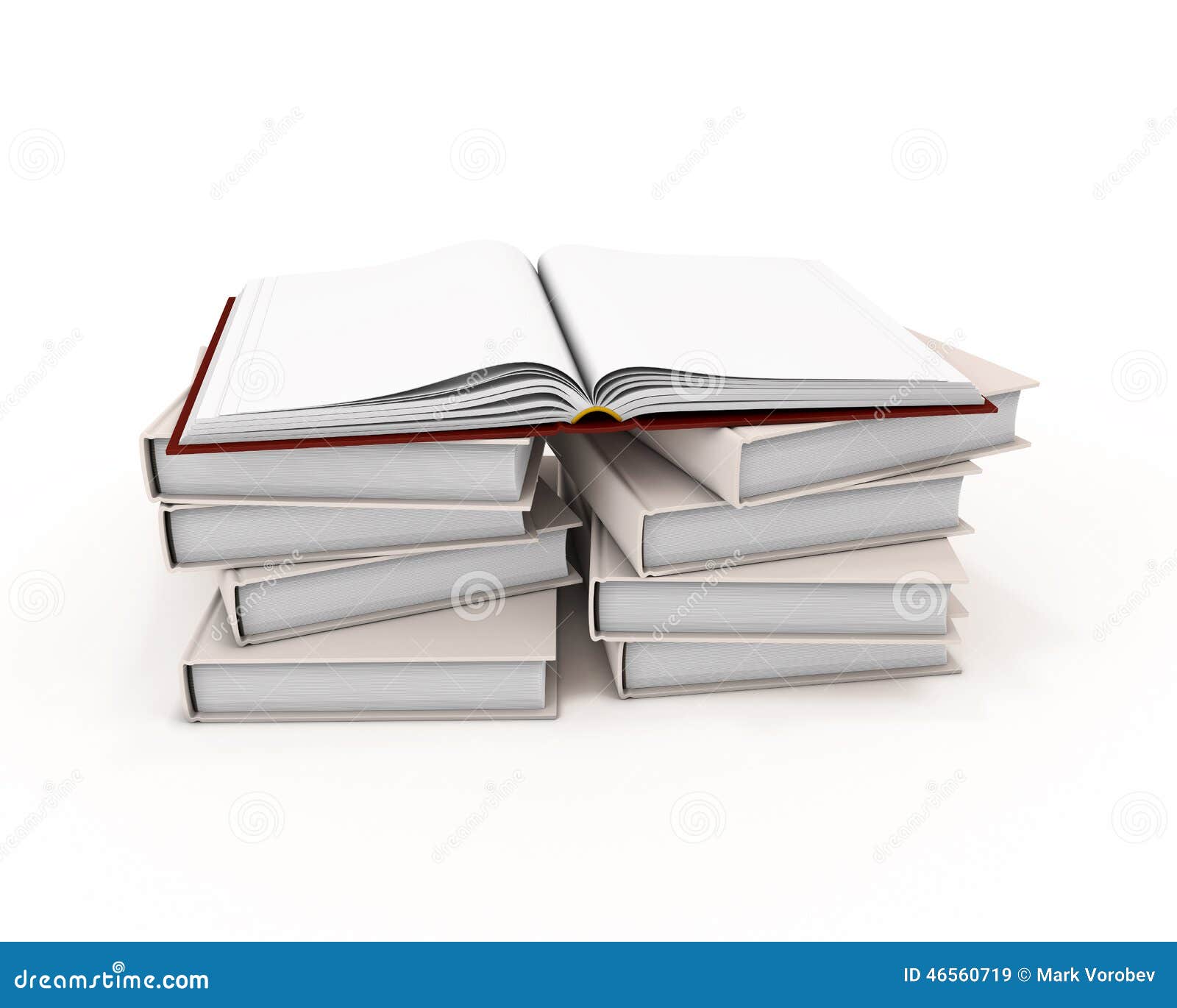 Open Book on Stack of Books. Stock Illustration - Illustration of ...