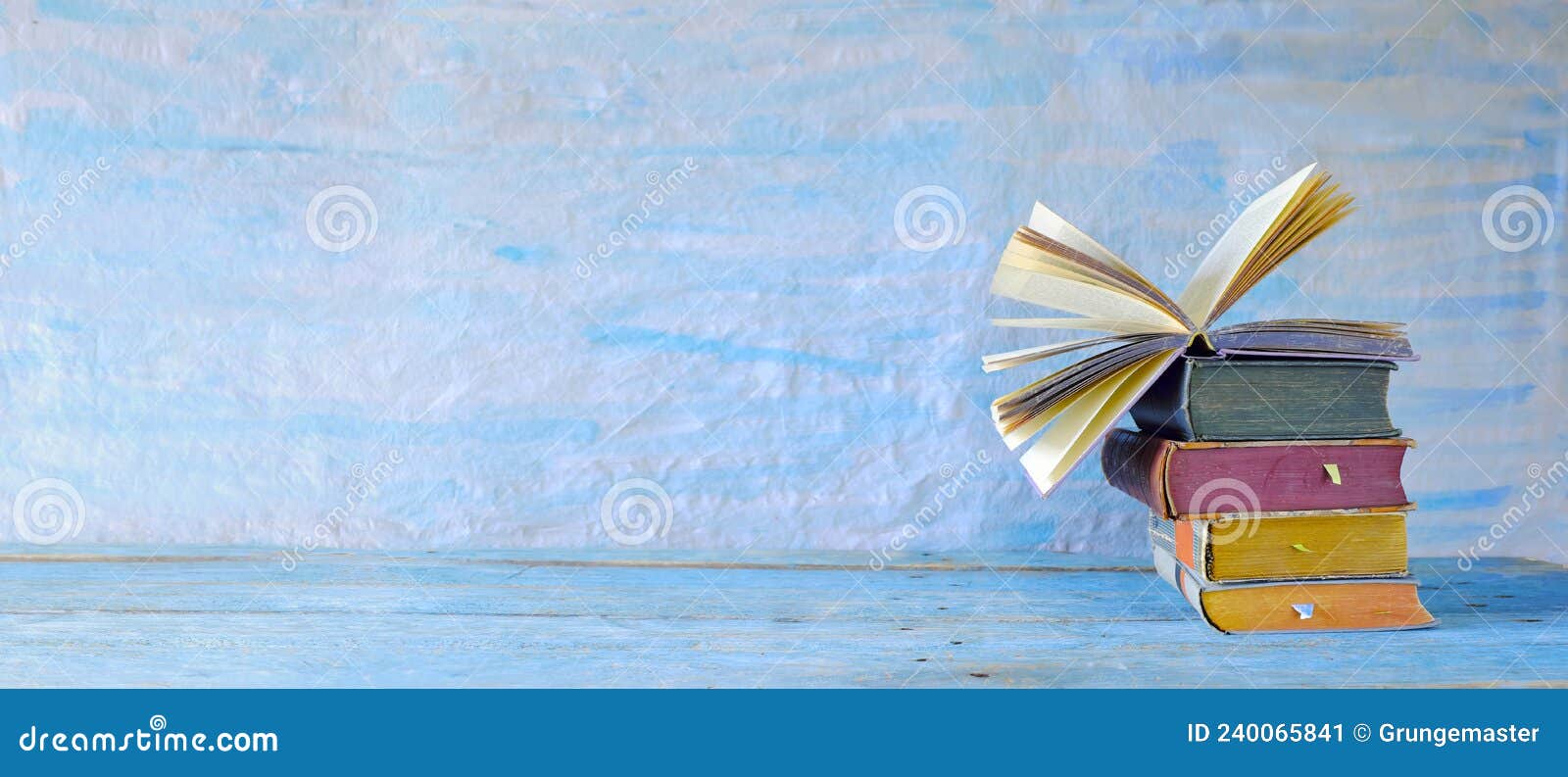 Open Book on Stack of Hardback Books. Back To School,education,reading ...