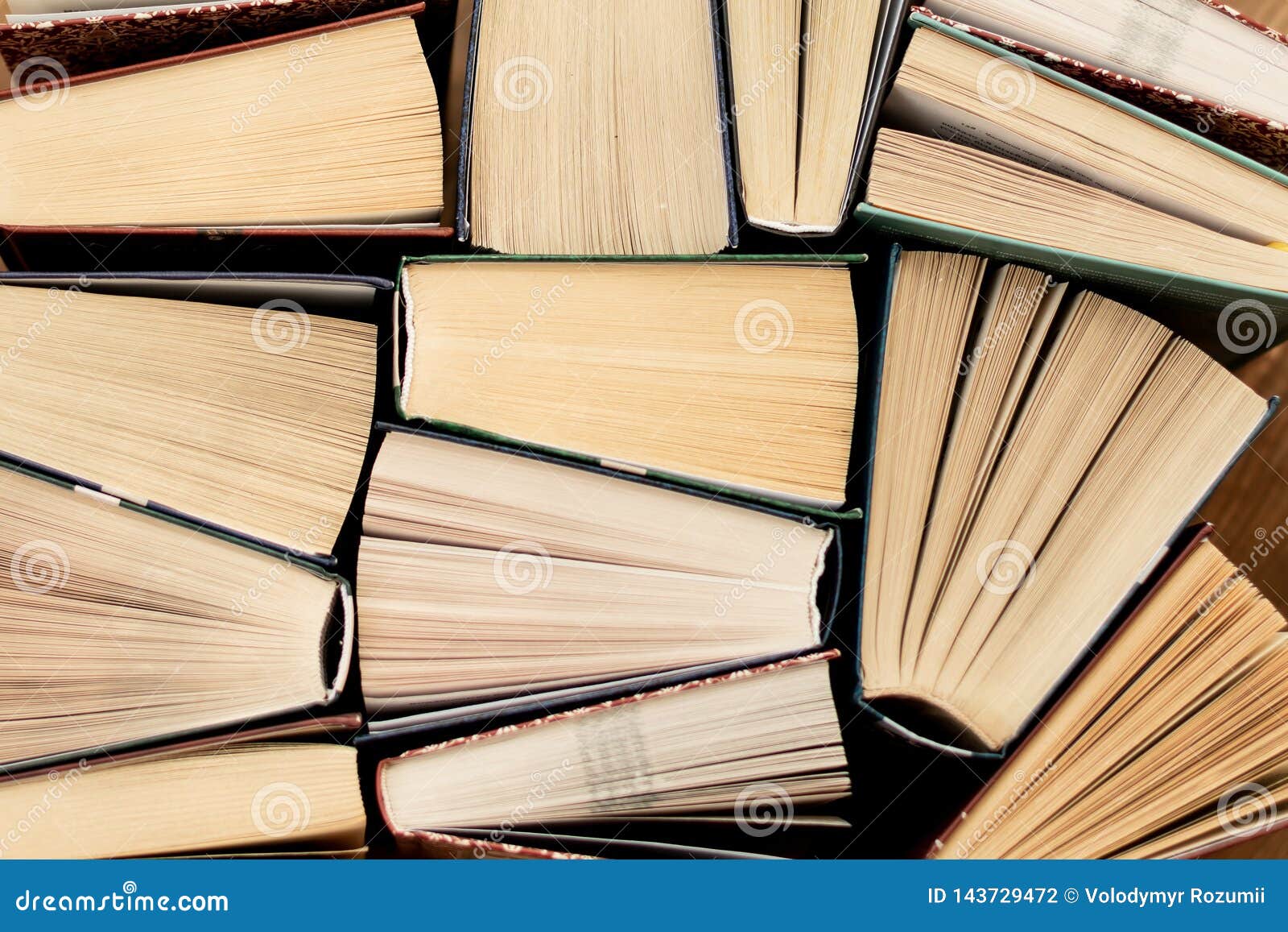 Open Book and Stacks of Varied Books Many Books Piles on Background ...