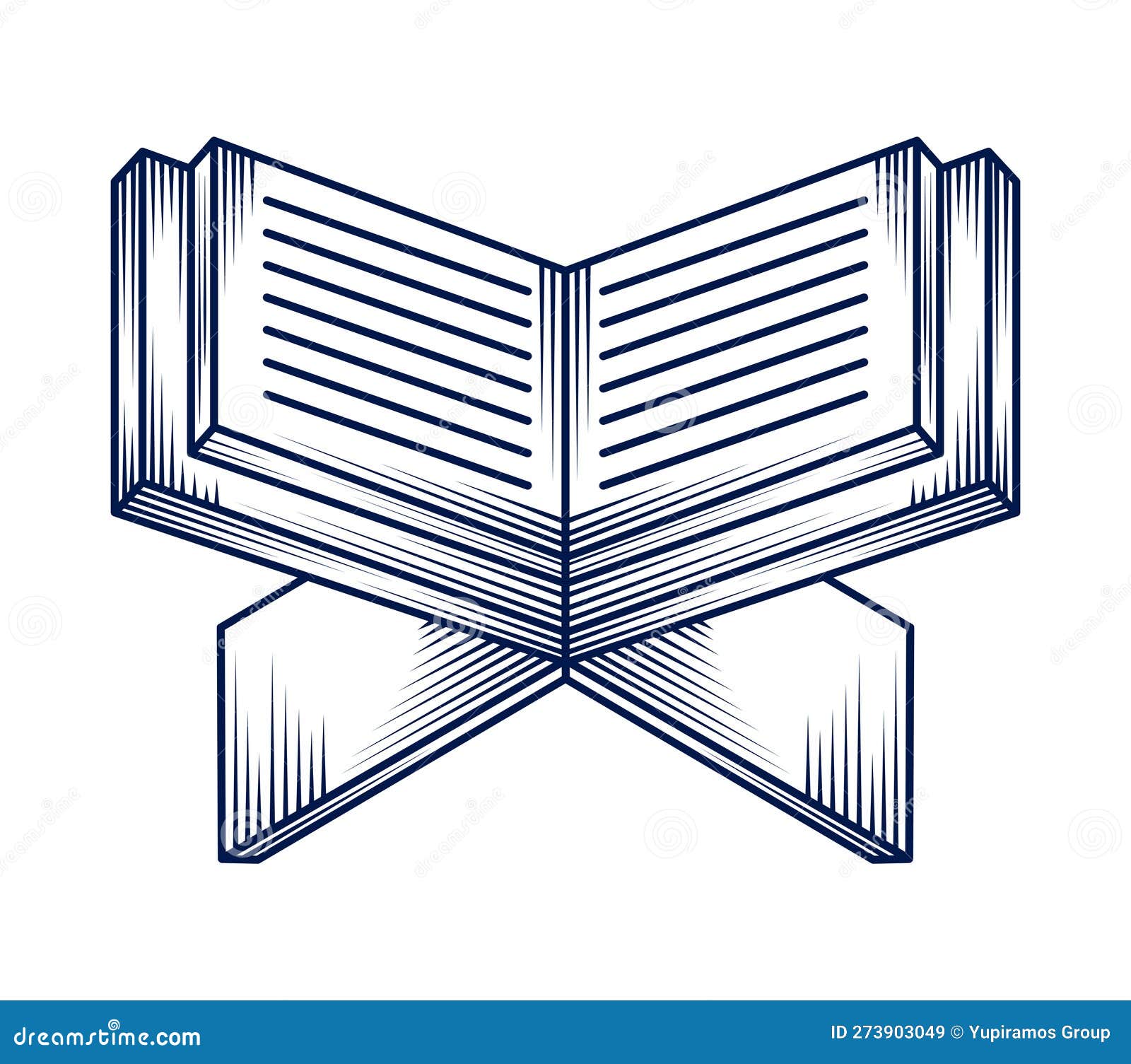 Open book on the stand stock vector. Illustration of design - 273903049