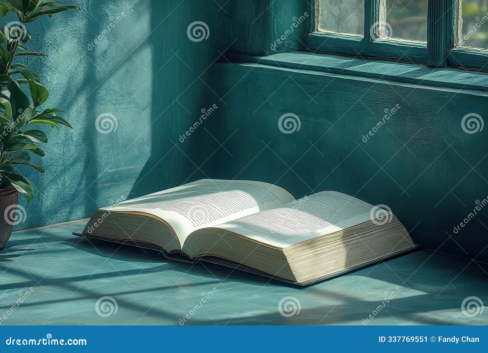 Open Book in Sunlight by Window - Peaceful Reading Corner, Cozy Home ...