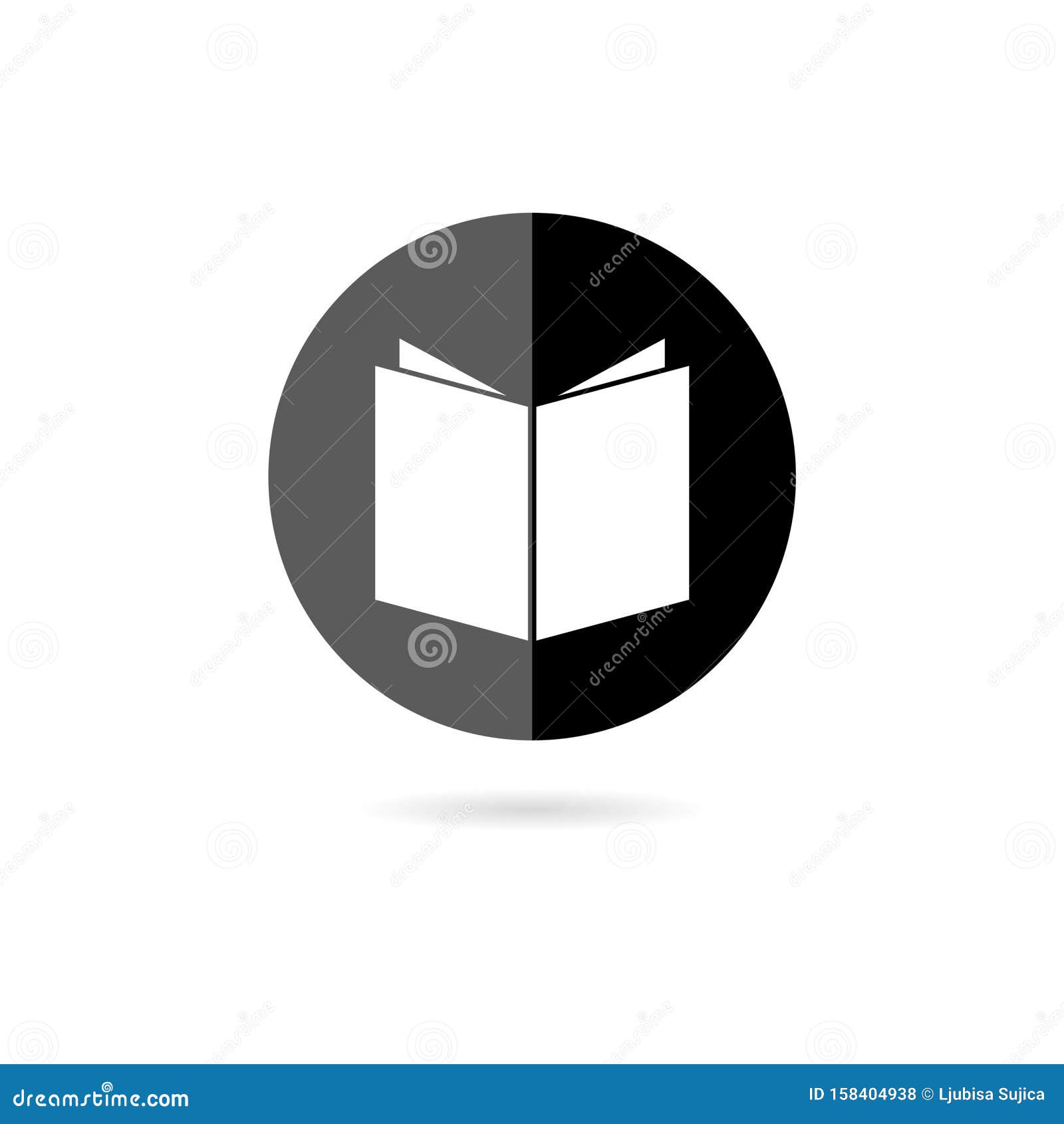 Open Book Symbol. Circle Button Stock Vector - Illustration of ...