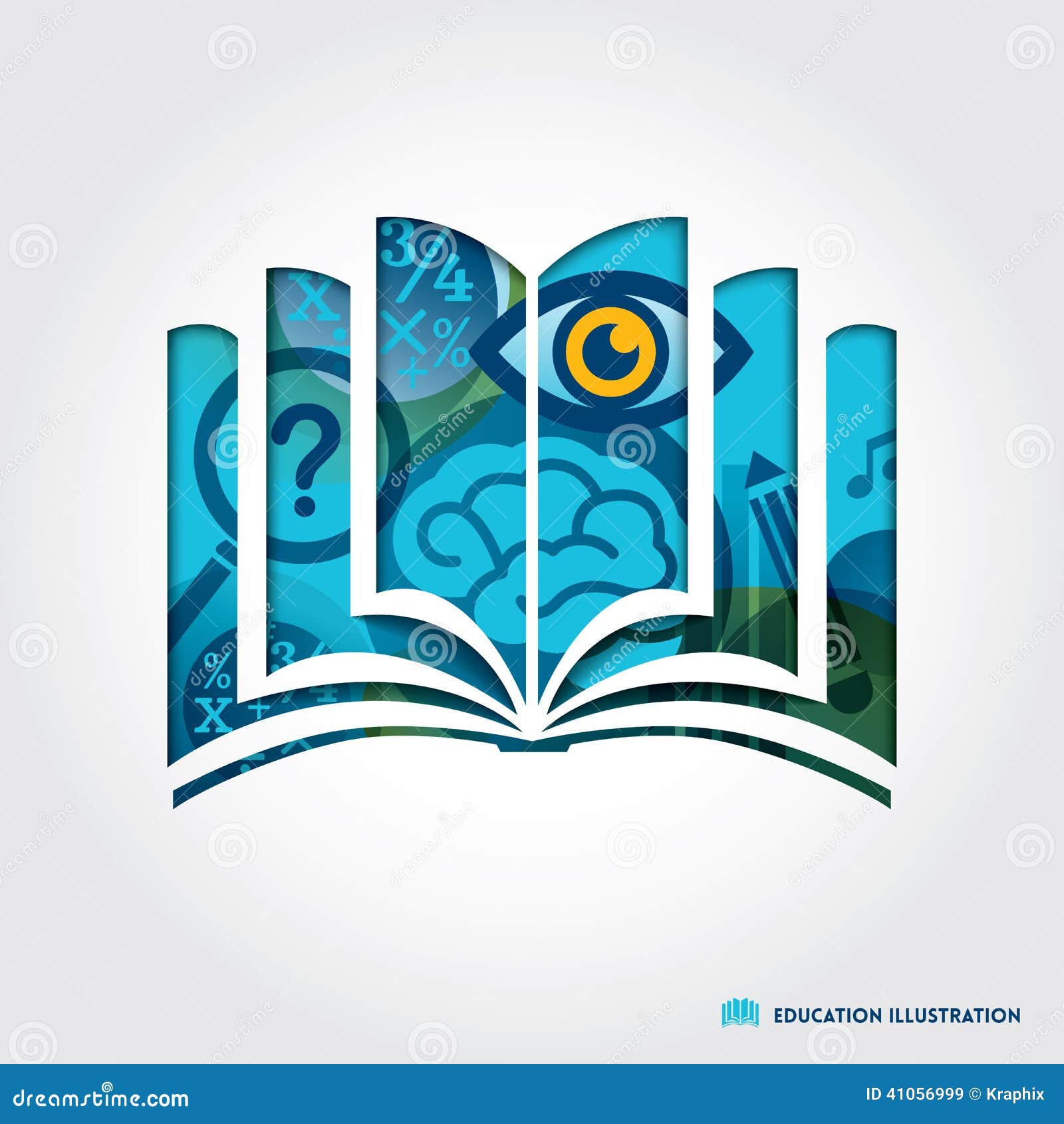 Open Book Symbol Education Concept Illustration Stock Vector ...