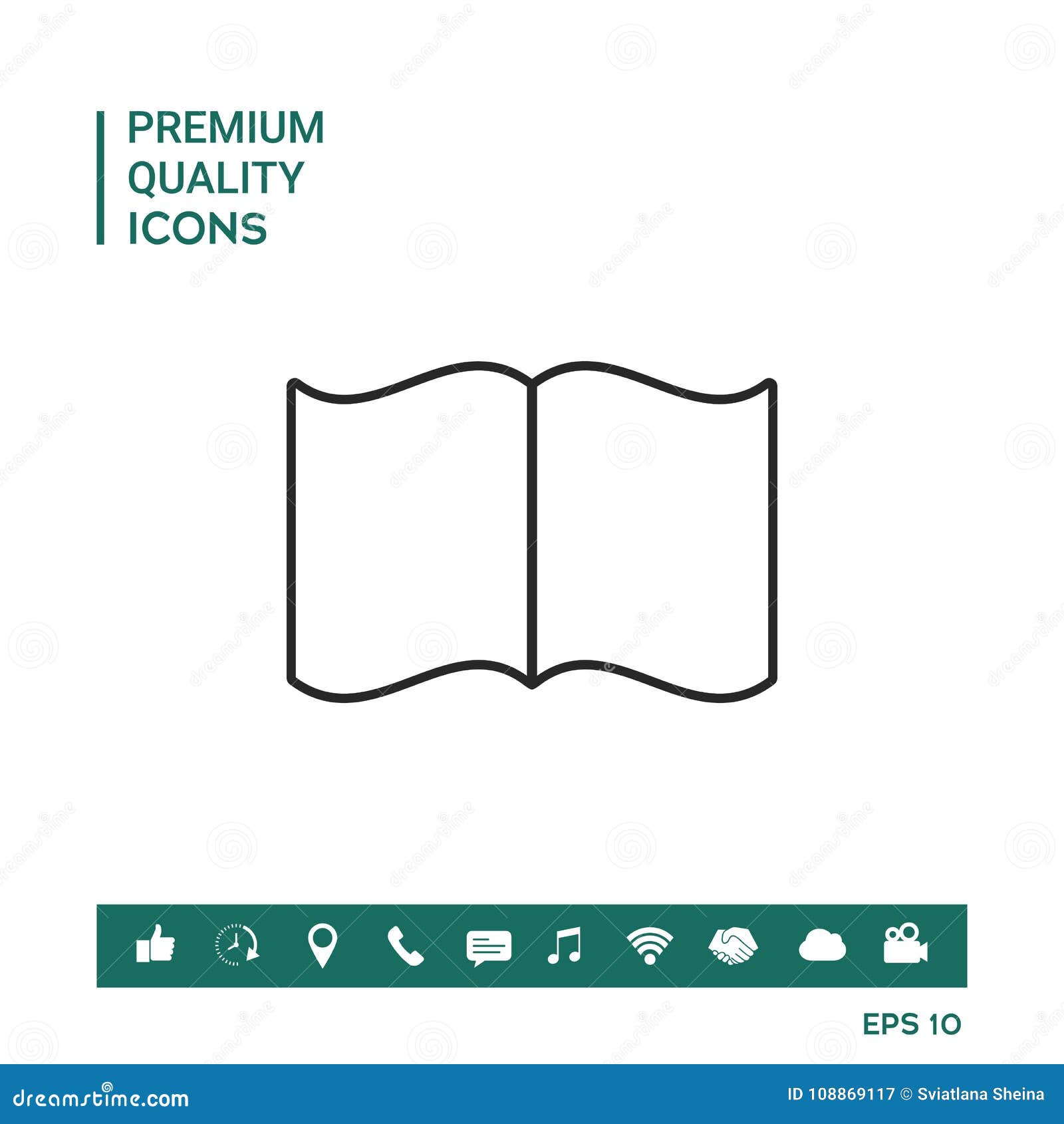 Open book symbol icon stock vector. Illustration of business - 108869117