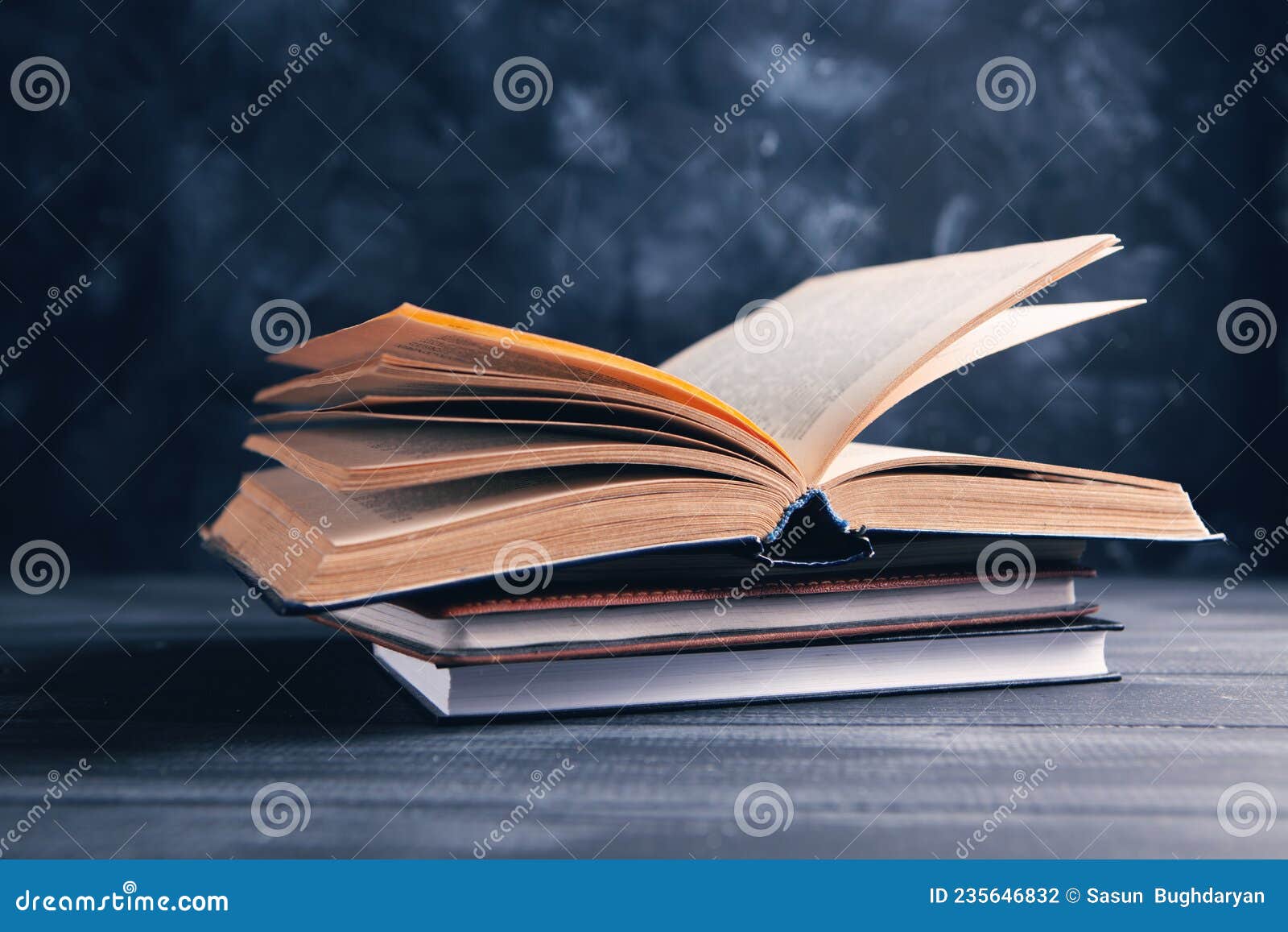 Open book on the table stock photo. Image of book, learning - 235646832
