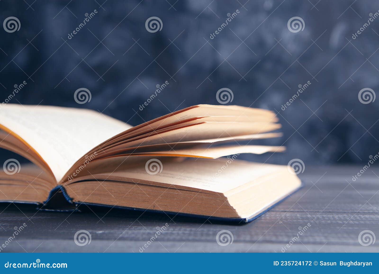 Open book on the table stock photo. Image of blank, copy - 235724172