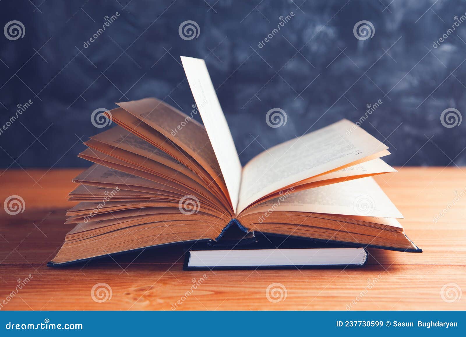 Open book on the table stock image. Image of education - 237730599