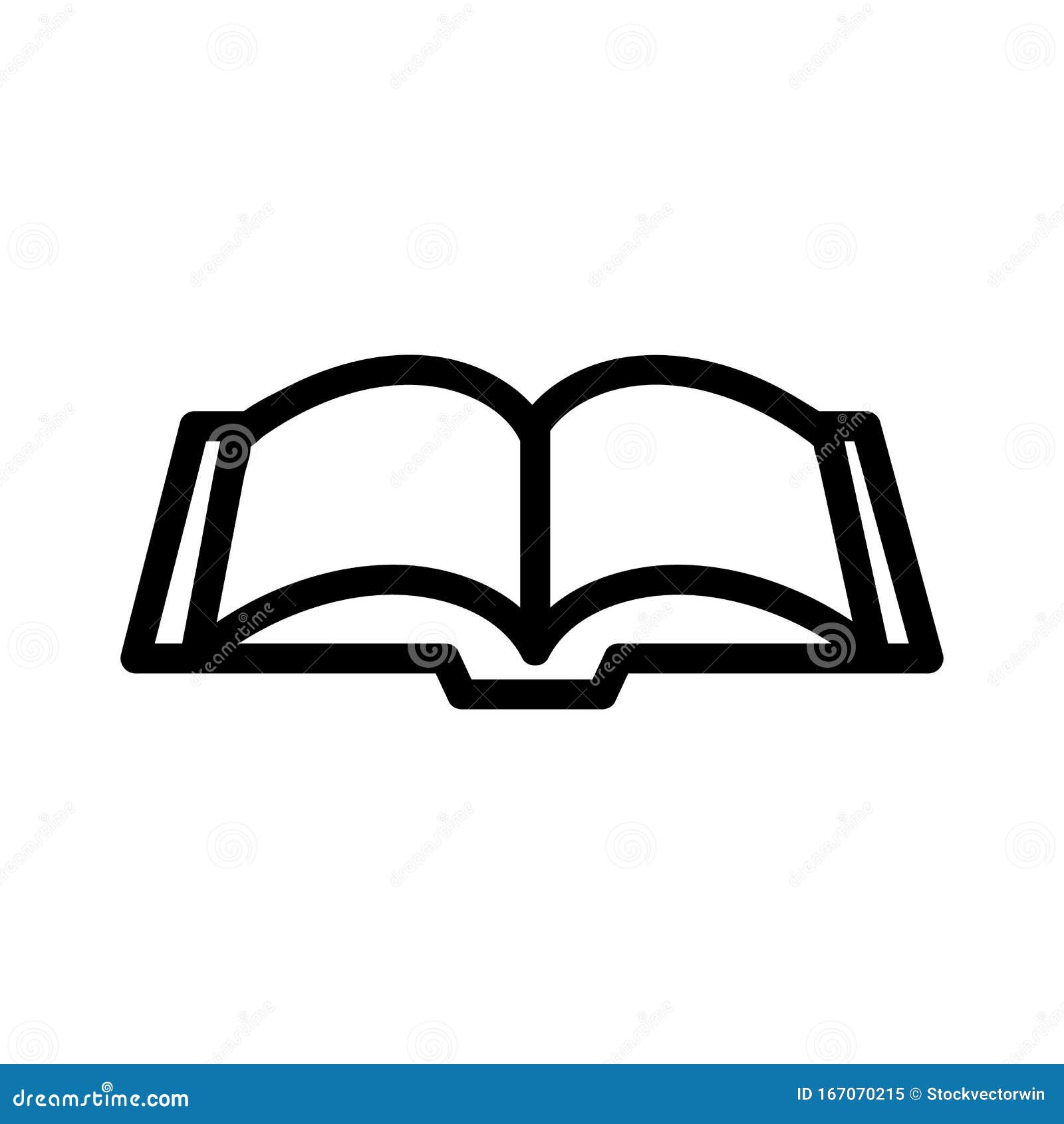 Open Book on the Table Icon Vector. Isolated Contour Symbol ...