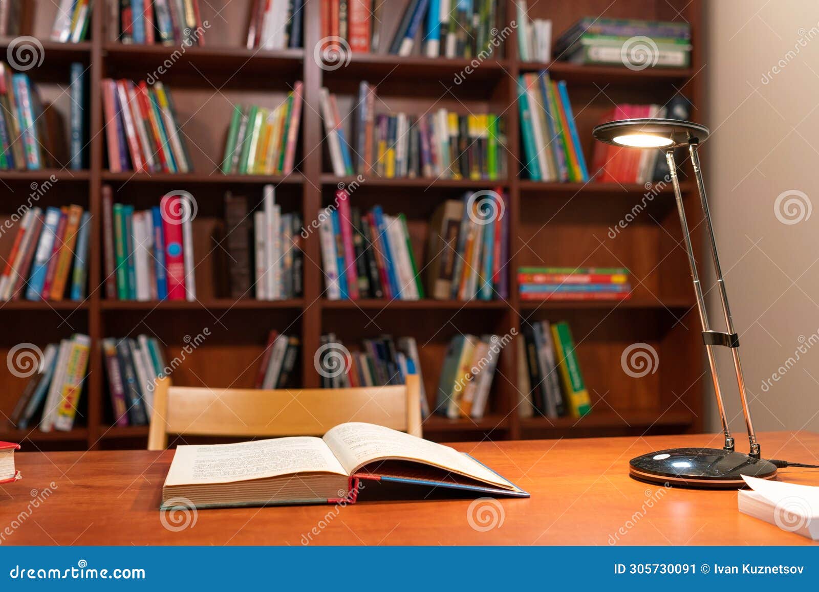 Open Book on the Table in Library Stock Image - Image of literature ...