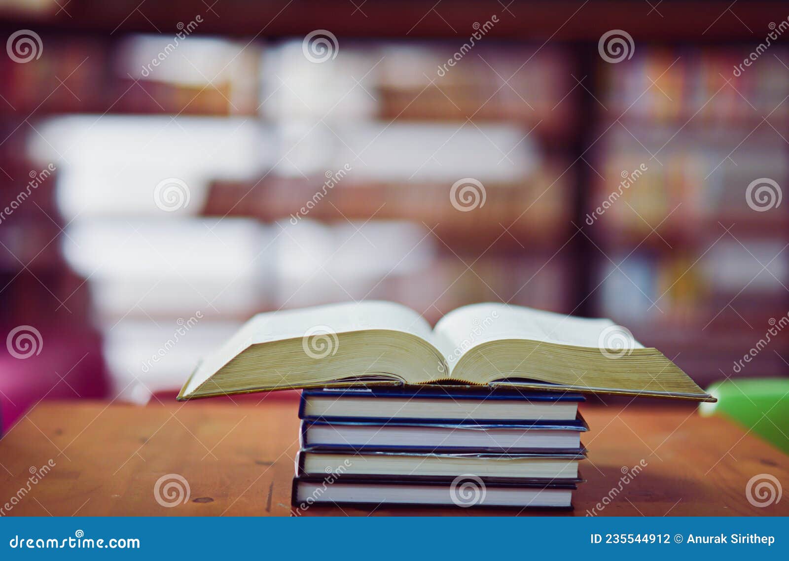 Open book on the table stock photo. Image of design - 235544912
