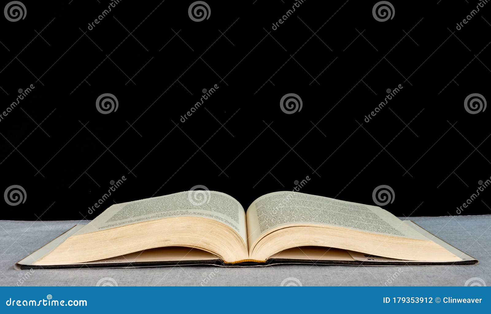 Open Book on Table stock photo. Image of words, handbook - 179353912