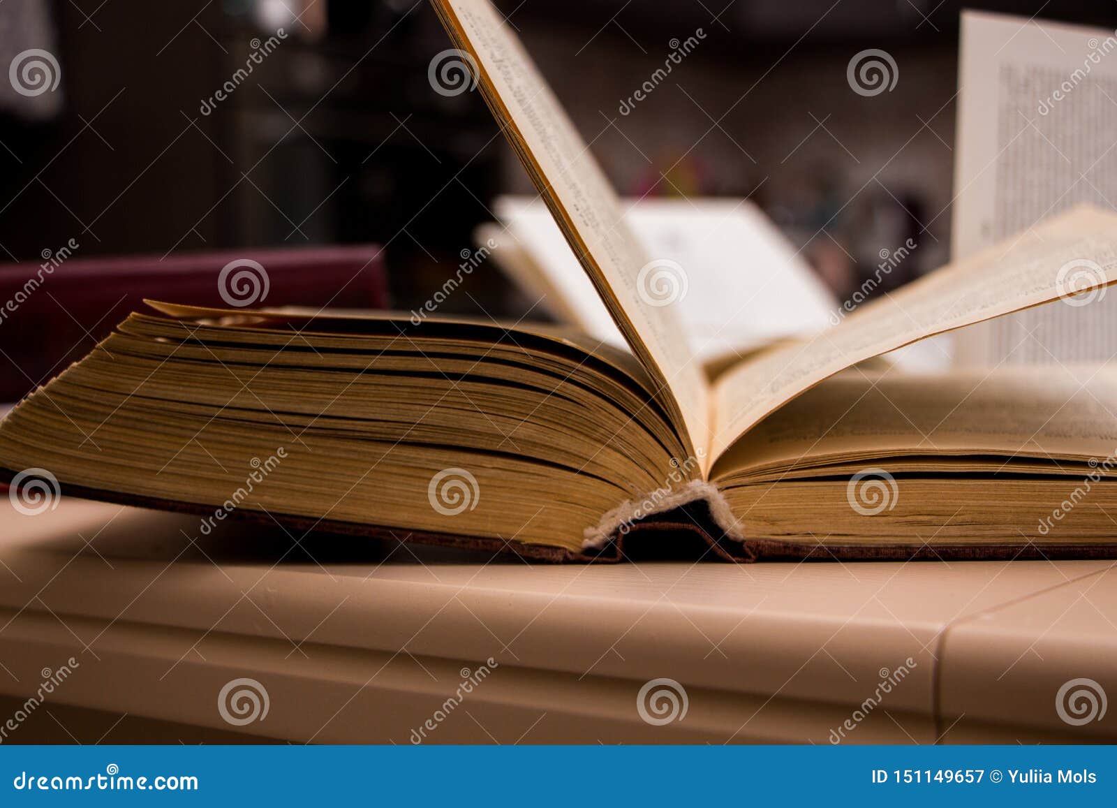 Open book on the table stock image. Image of cavy, library - 151149657