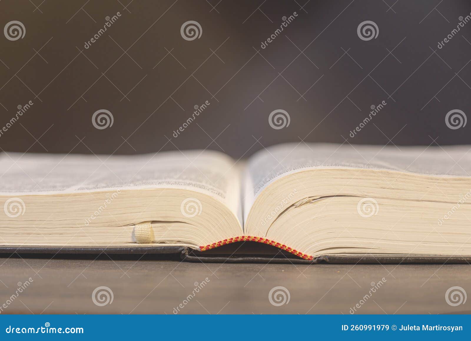 Open book on the table stock image. Image of blank, wooden - 260991979