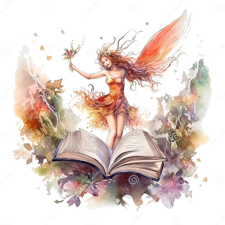Open Book Tale of Mermaid. Reading Develops Imagination. Stock ...