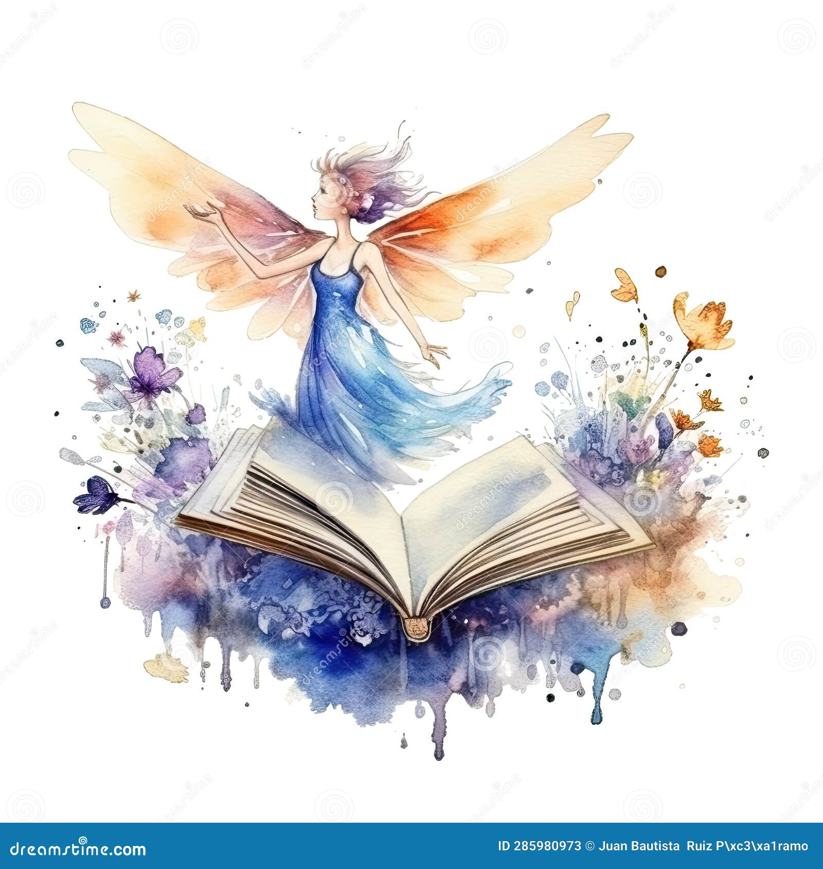 Open Book Tale of Mermaid. Reading Develops Imagination. Stock ...