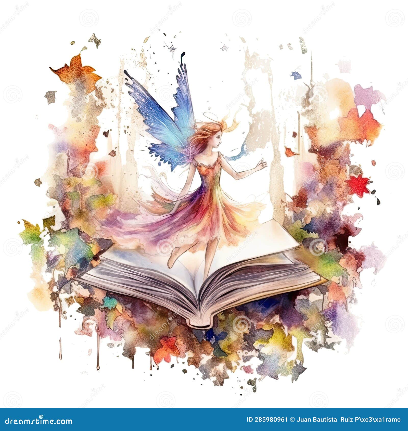 Open Book Tale of Mermaid. Reading Develops Imagination. Stock ...