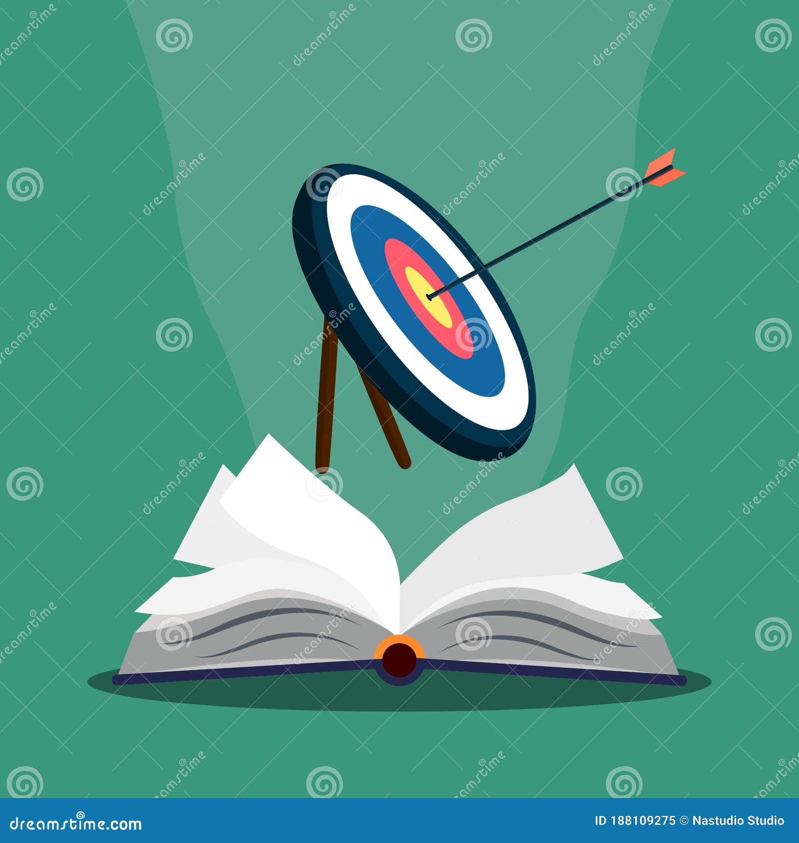 Open the Book and the Target. the Book Creates the Goal Stock Vector ...