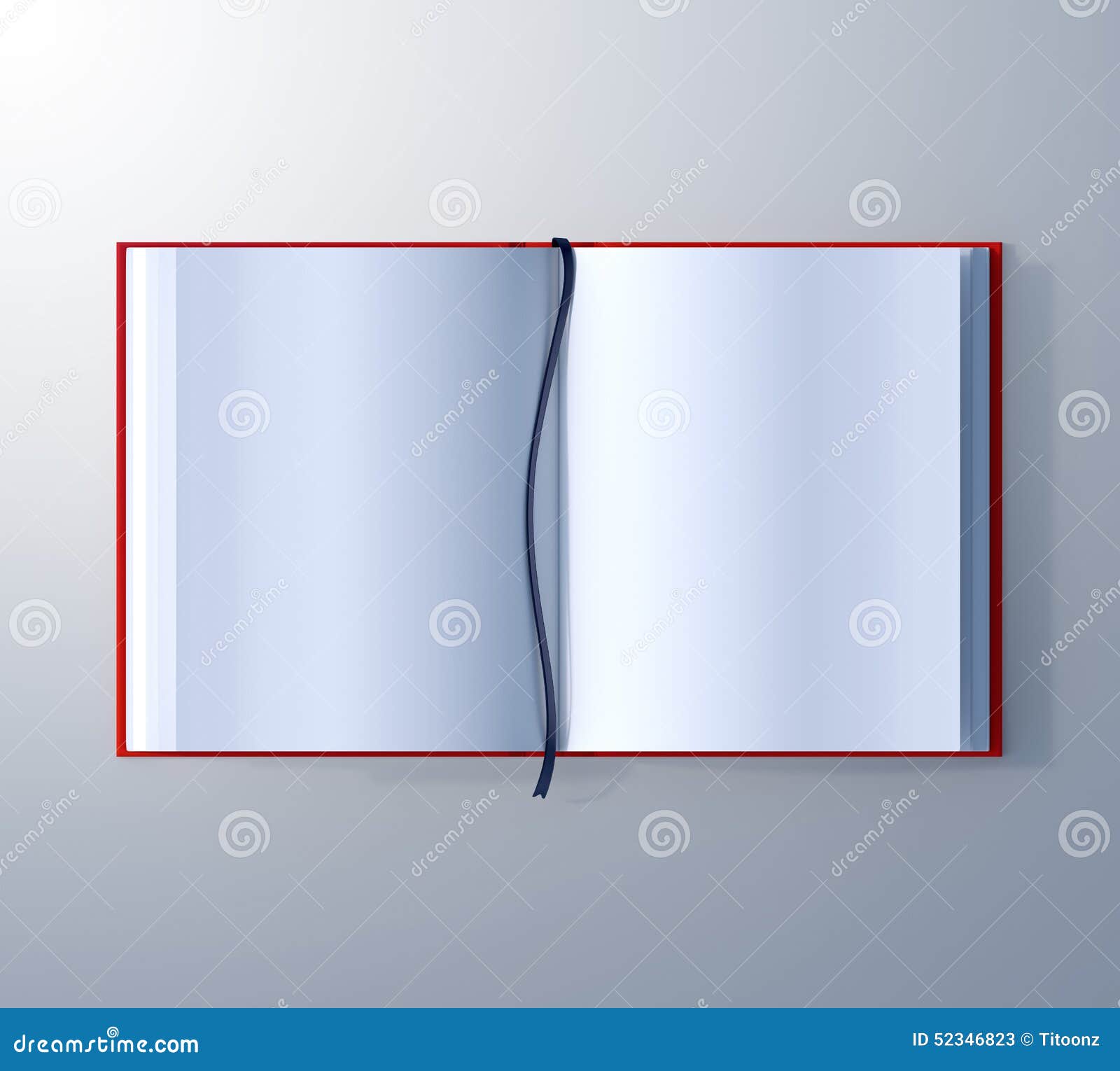 Open book template stock illustration. Illustration of bookmark - 52346823