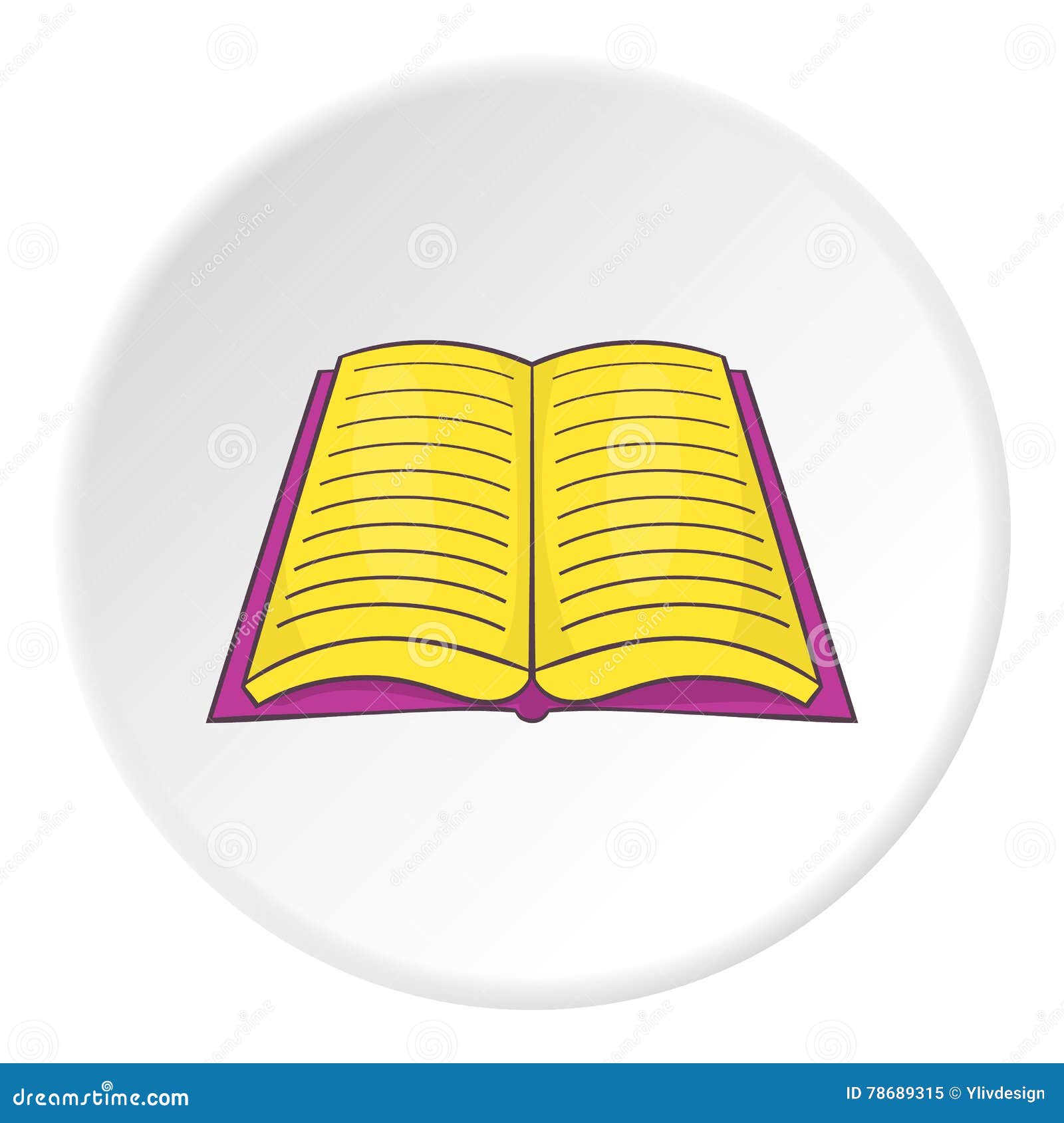 Open Book with Text Icon, Cartoon Style Stock Vector - Illustration of ...