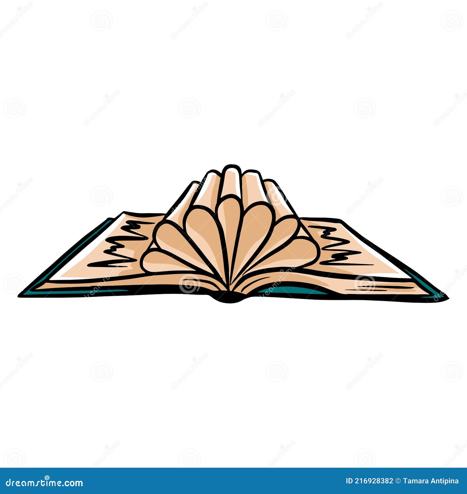 Open Book. Textbook. an Old Book To Read. Tutorial. Cartoon Style Stock ...