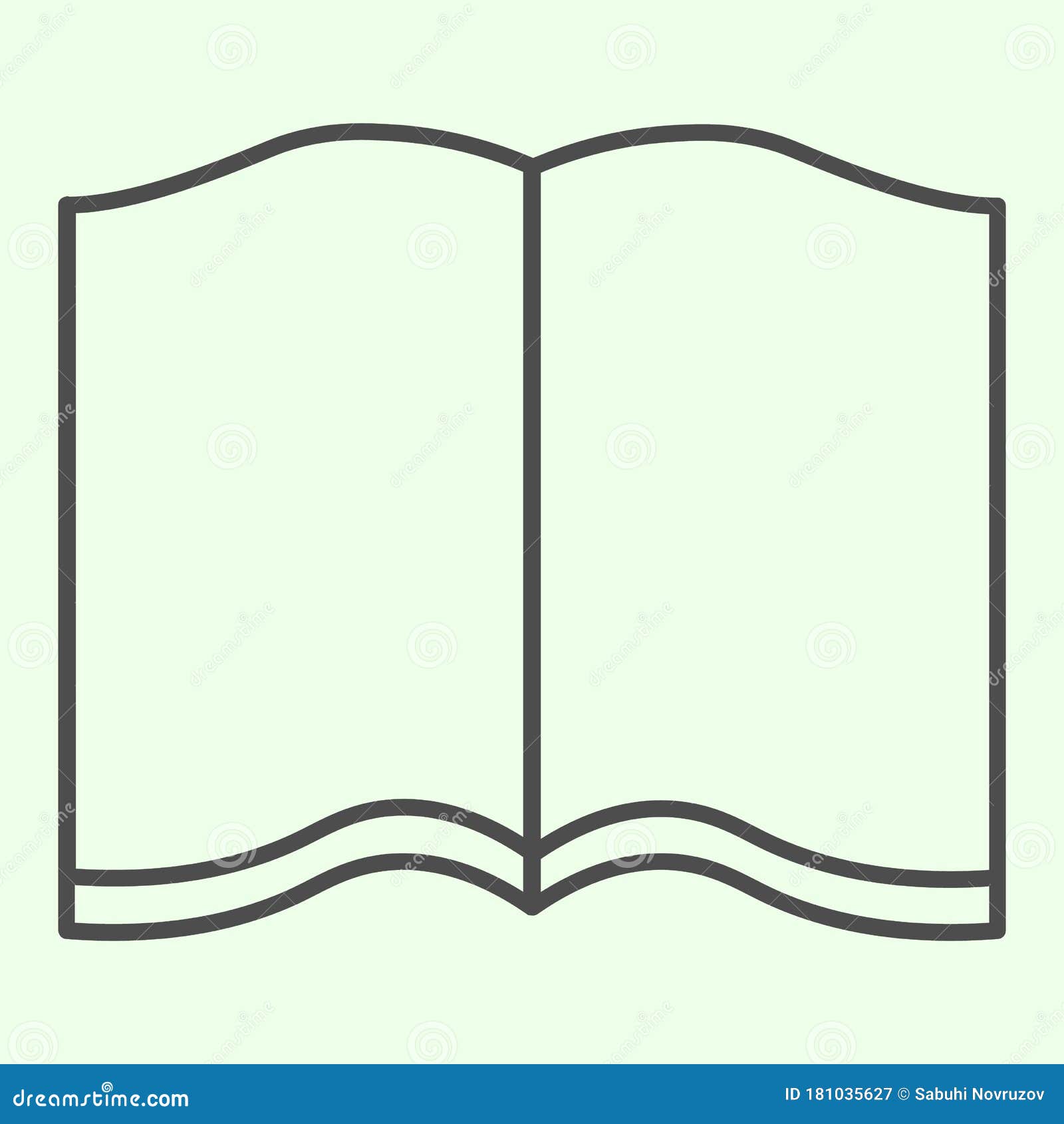 Open Book Thin Line Icon. Learning Education Textbook Outline Style ...