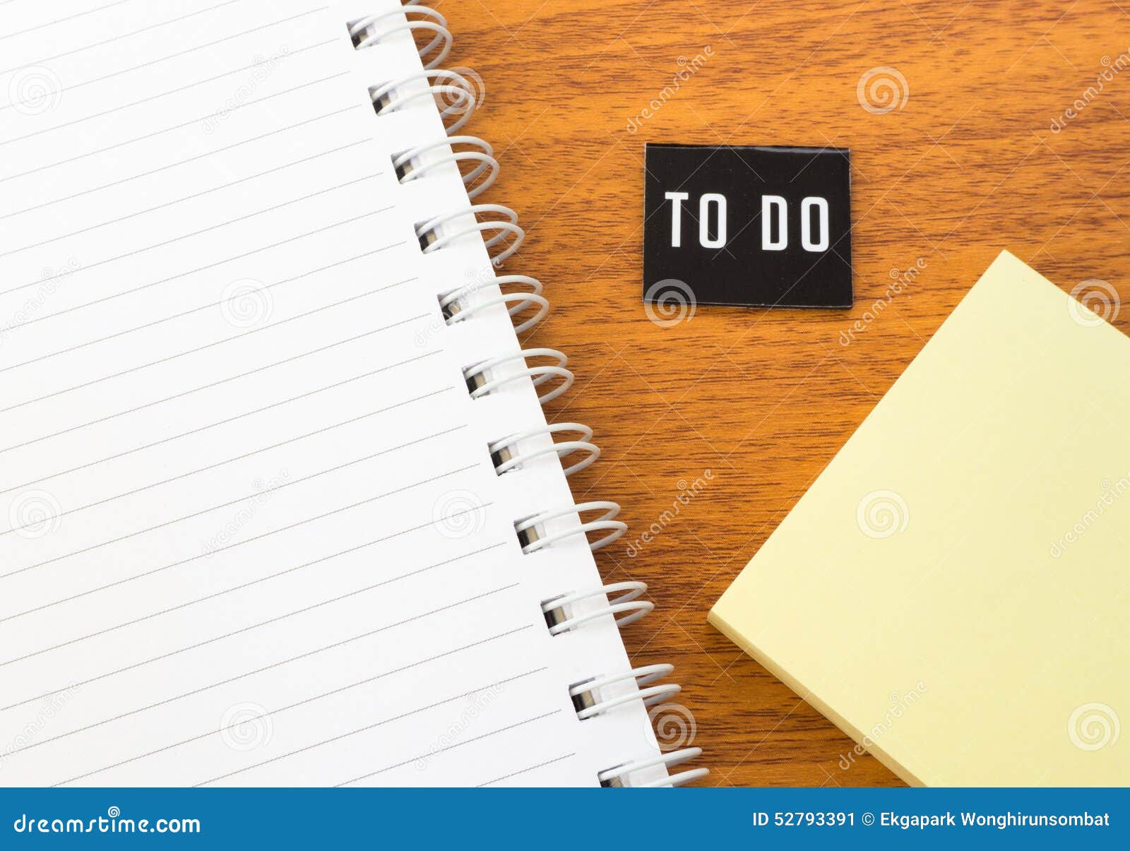 Open Book with To Do List and Postit on Table Stock Image - Image of ...