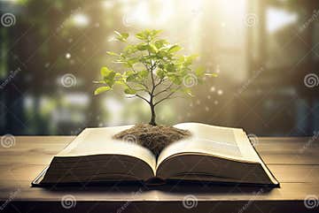 Open Book and Tree Open Book on Tree Open Book with Tree Stock ...