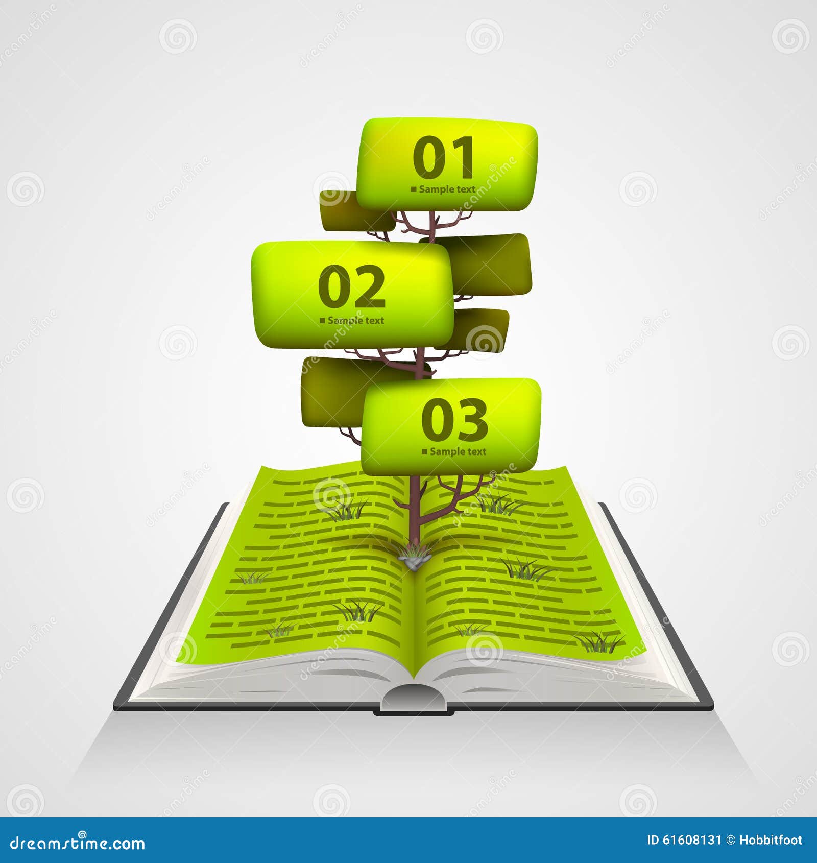 Open Book with a Tree Numbering Stock Vector - Illustration of branch ...