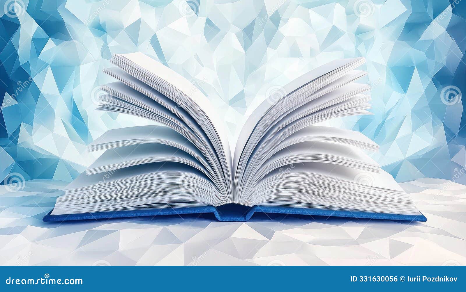 Open Book with Turning Pages on Abstract Background Stock Photo - Image ...