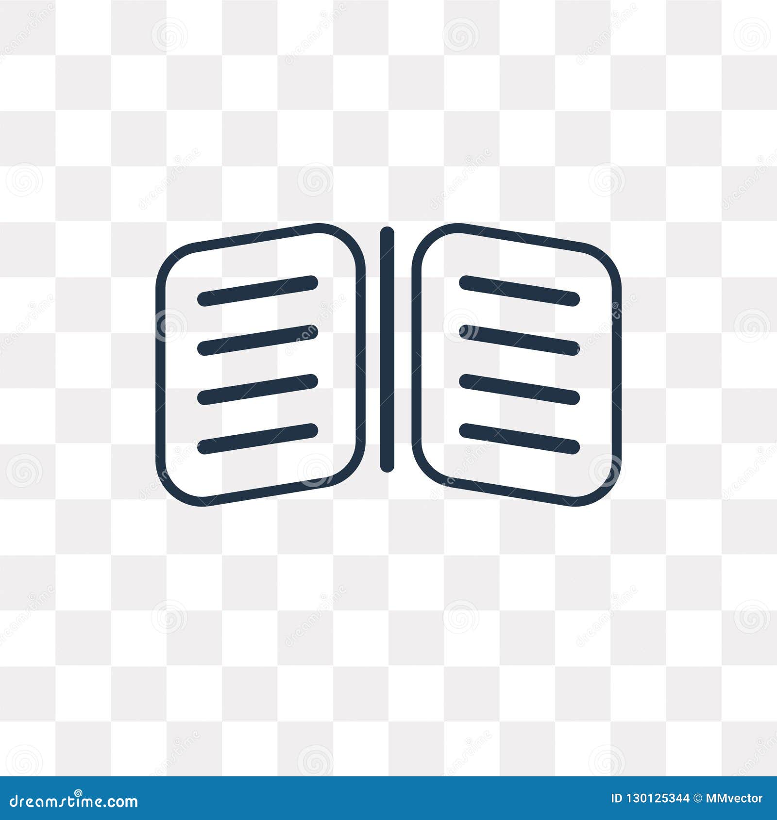 Open Book Vector Icon Isolated on Transparent Background, Linear Stock ...