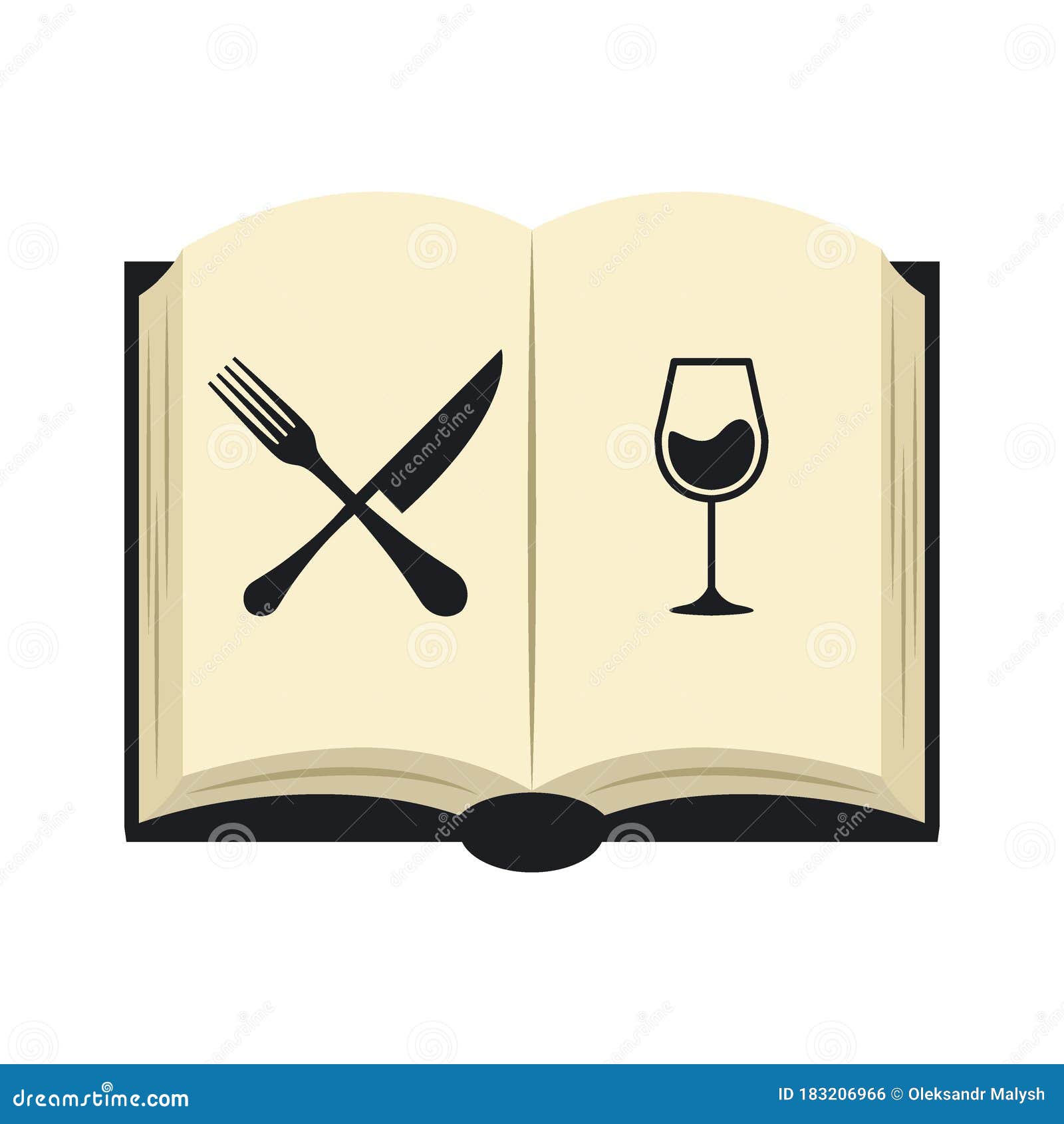 Open Book. Vector Illustration Restaurant Menu Line Stock Vector ...