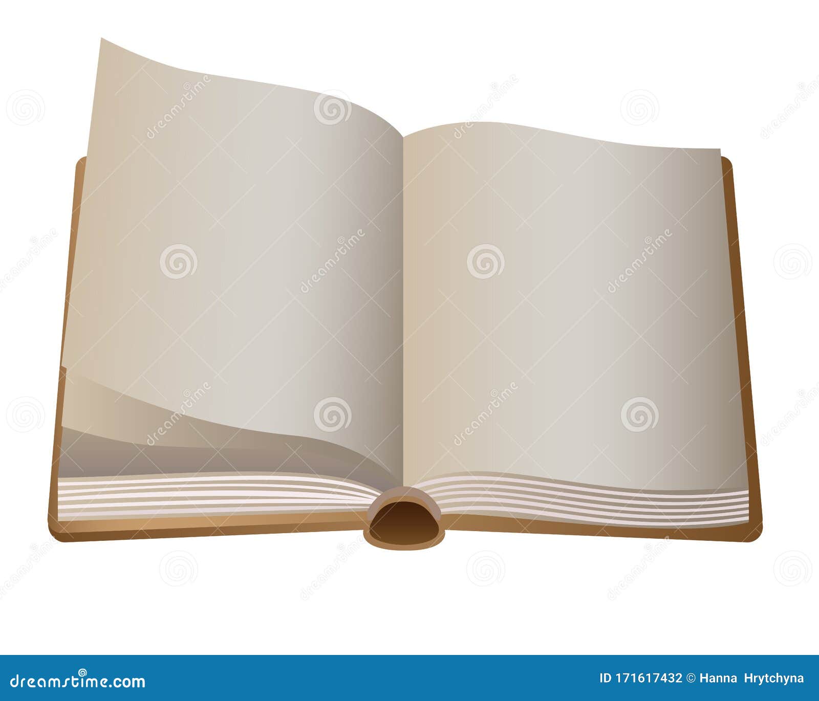 Open Book - Vector Mock Up. Mocap In The Form Of An Opened Empty Diary ...