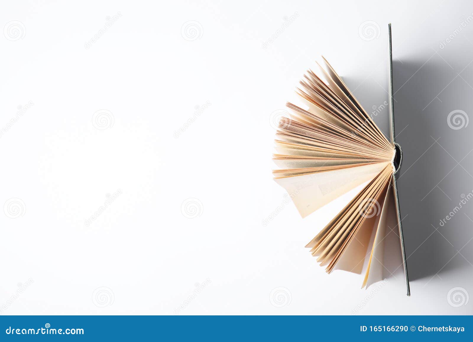 Open Book on White Background, Top View Stock Photo - Image of library ...