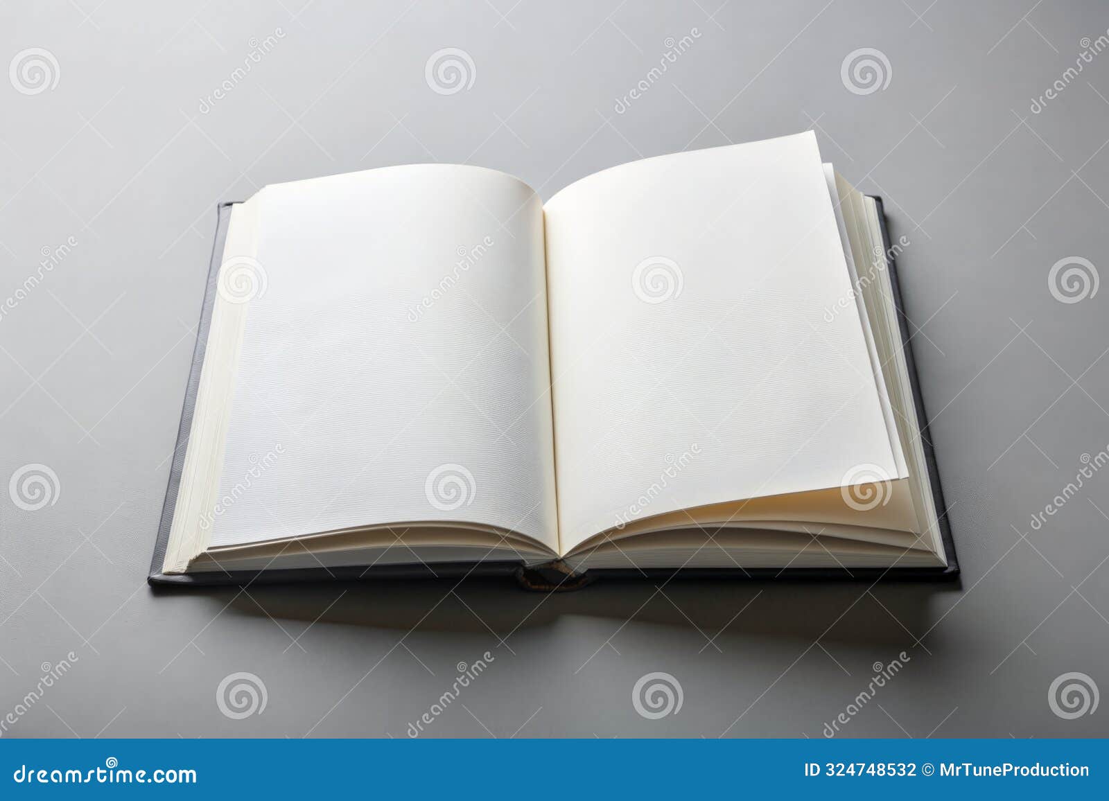 An Open Book with a White Cover and Pages Stock Illustration ...