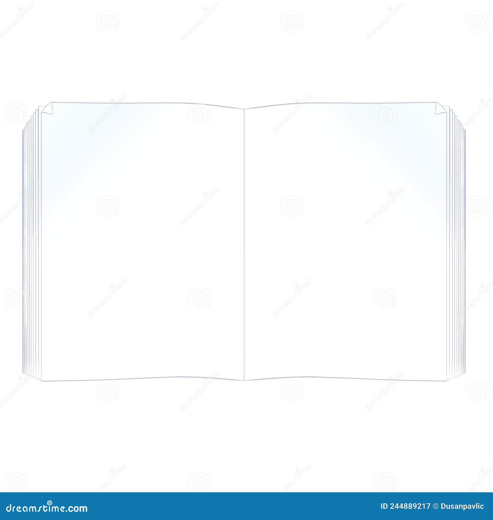 Open Book with White Sheets Stock Illustration - Illustration of ...