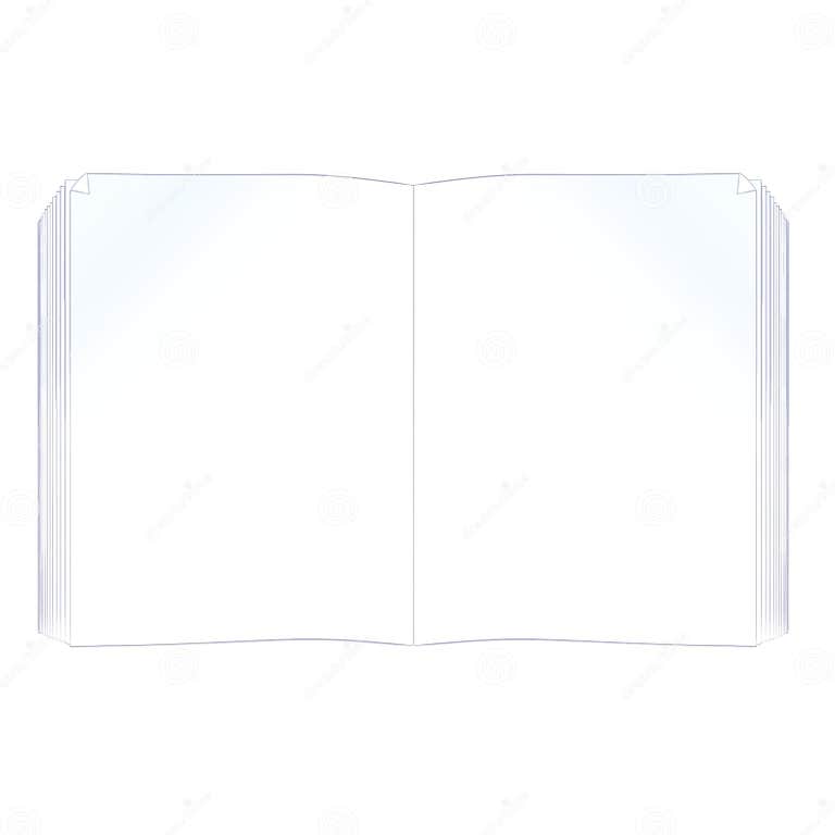 Open Book with White Sheets Stock Illustration - Illustration of ...