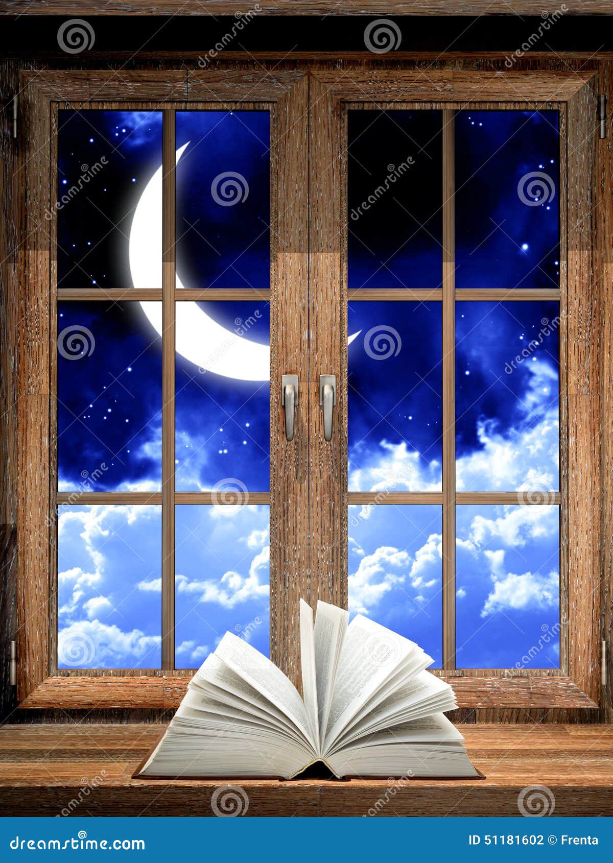 Open book on windowsill stock illustration. Illustration of literary ...