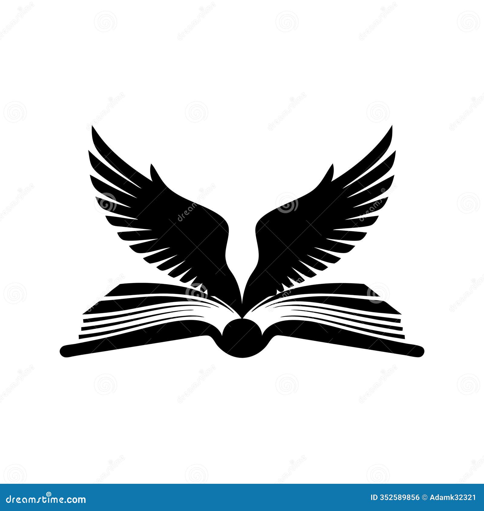 Open Book with Wings Symbolizing Knowledge Freedom Learning Vector Art ...