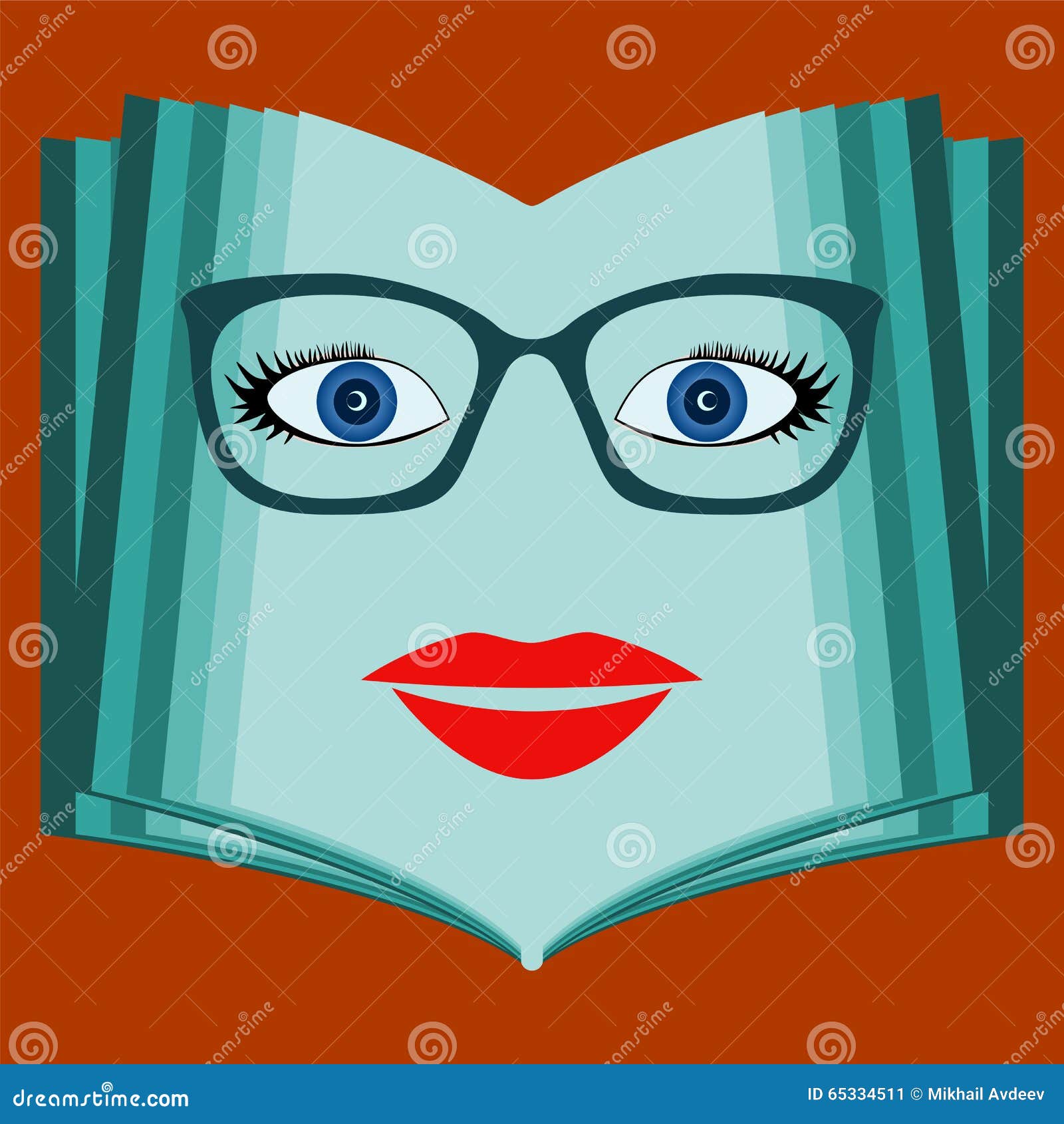 An Open Book with a Woman Face. Talking Book, Library Stock Vector ...