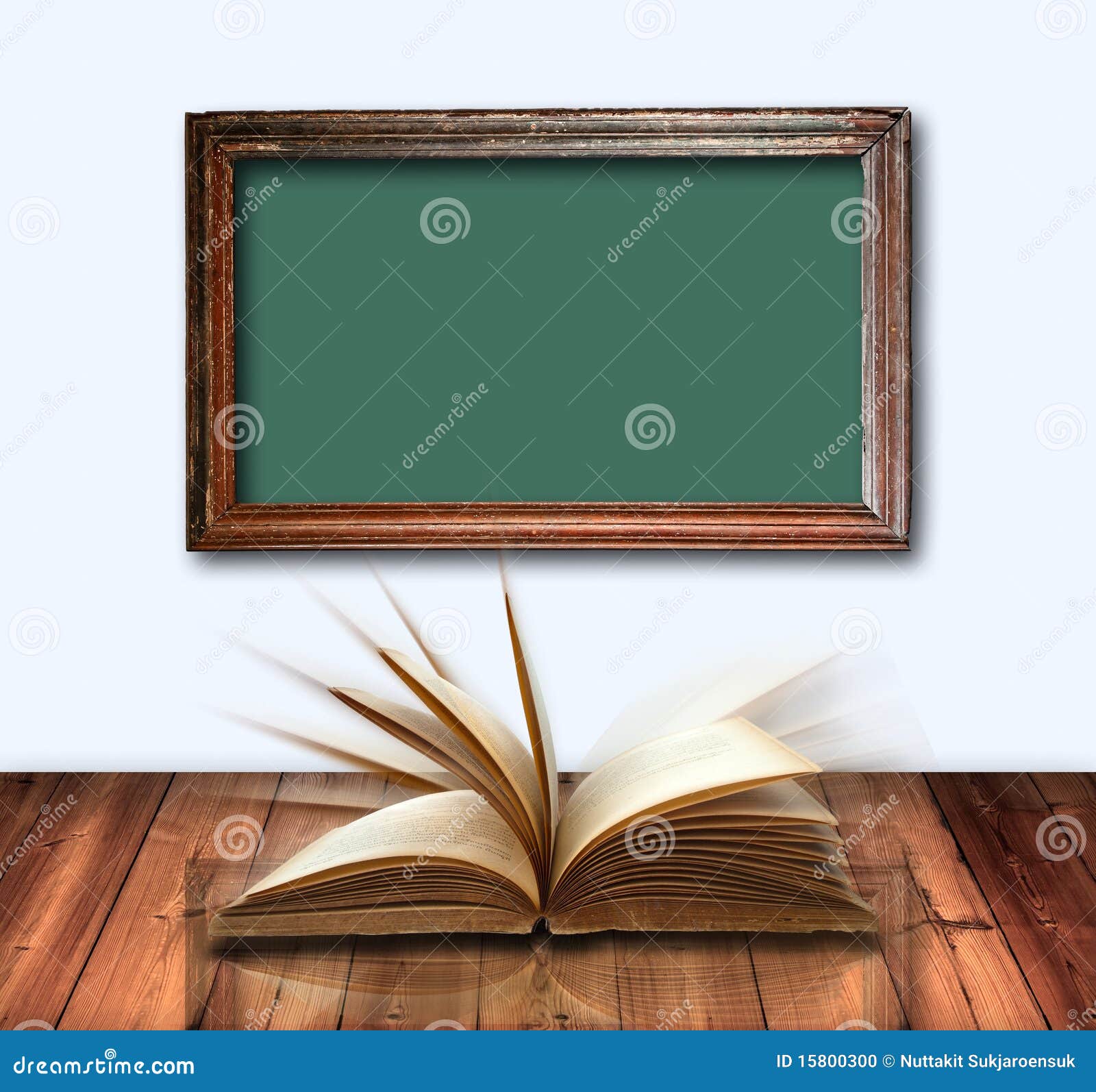 Open book on wood table stock photo. Image of pattern - 15800300