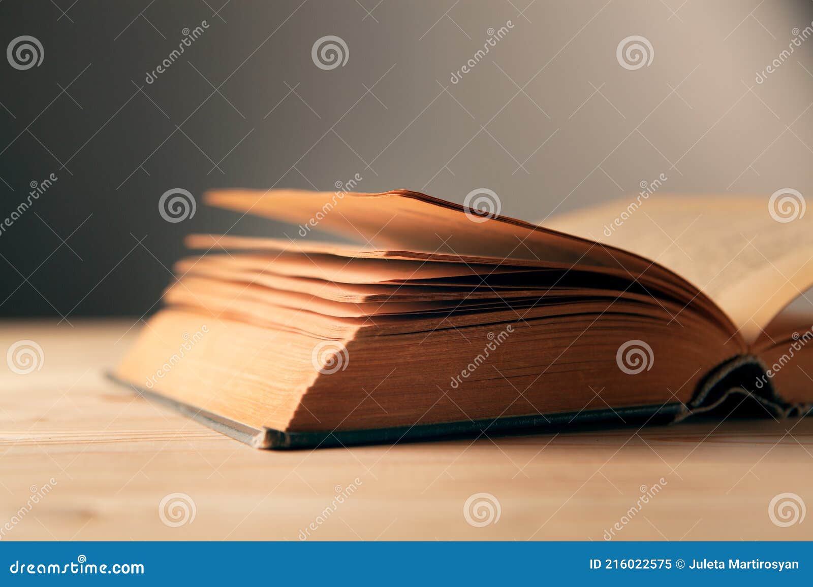 Open book on the table stock image. Image of empty, design - 216022575