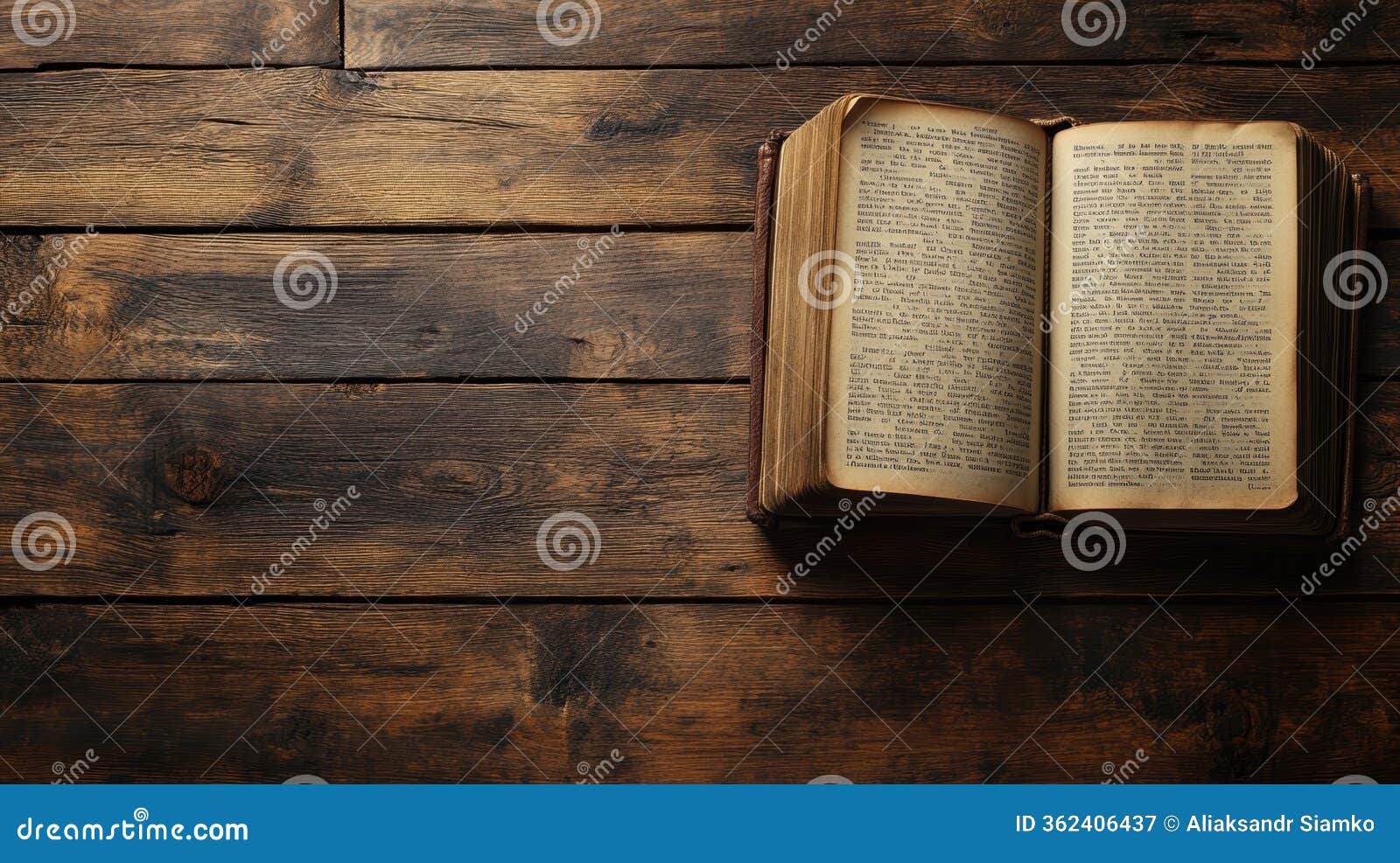 An Open Book on a Wooden Table Stock Illustration - Illustration of ...