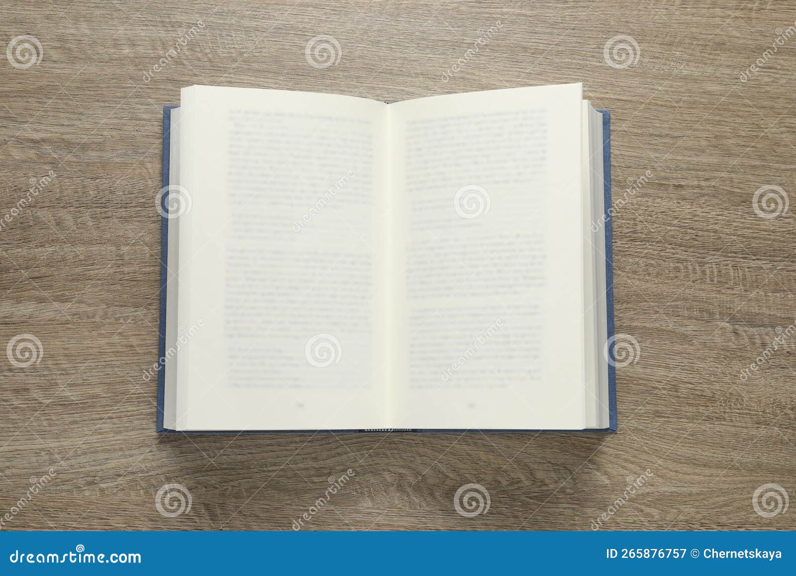 Open Book on Wooden Table, Top View Stock Image - Image of modern, page ...