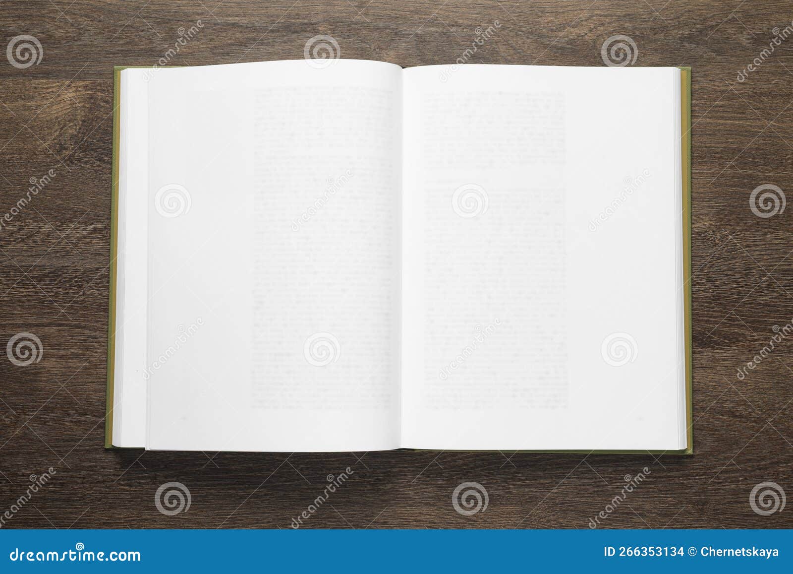 Open Book on Wooden Table, Top View Stock Photo - Image of hobby ...